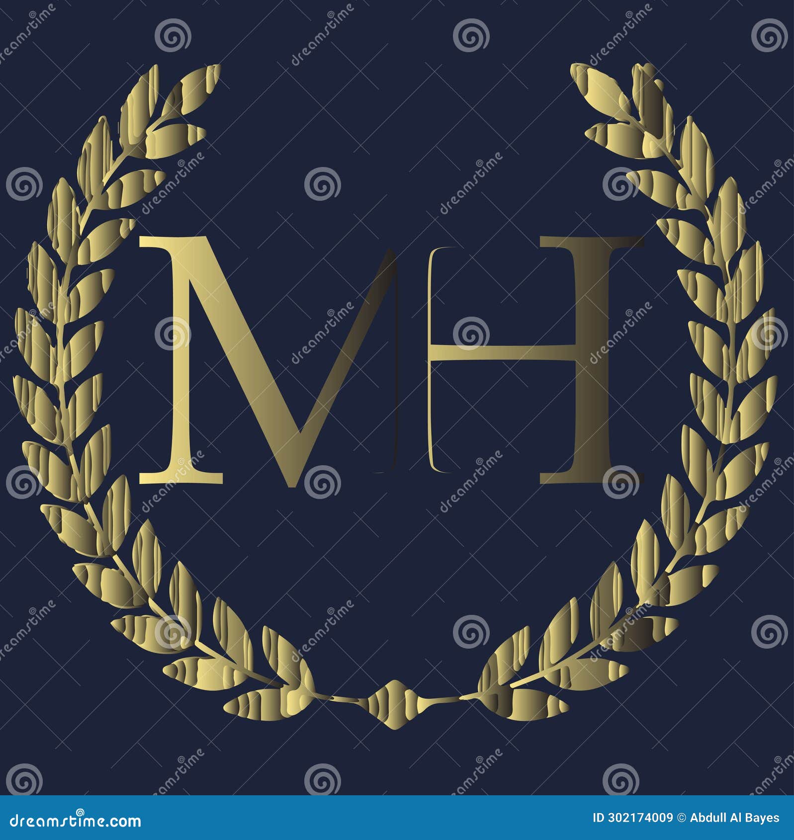 MH Letter Branding Logo Design with a Leaf..???????? Stock Vector ...