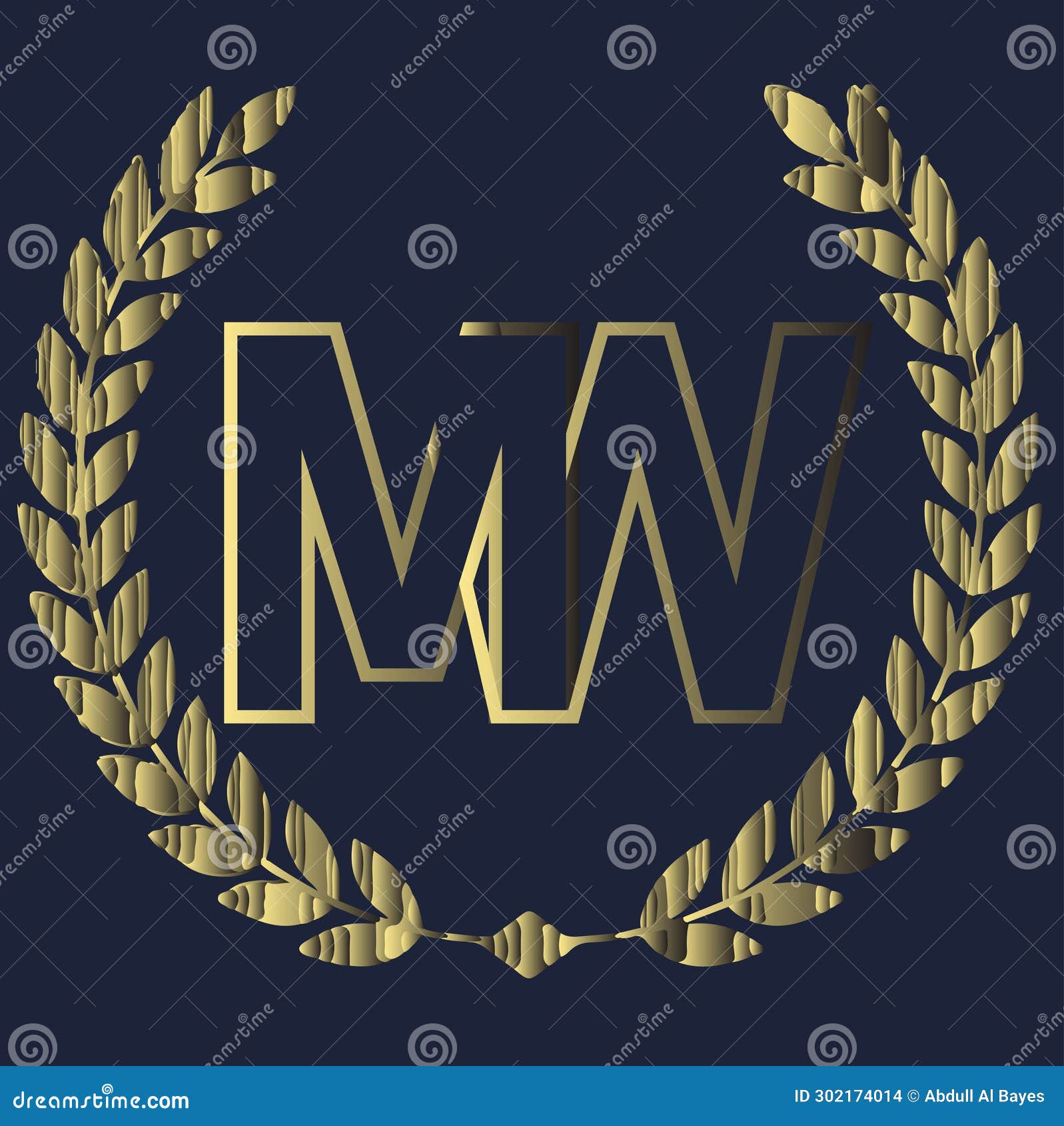 MW Letter Branding Logo Design with a Leaf.. Stock Vector ...
