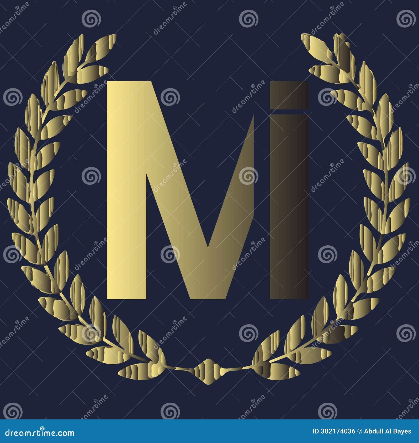 MI Letter Branding Logo Design with a Leaf..???????? Stock Vector ...