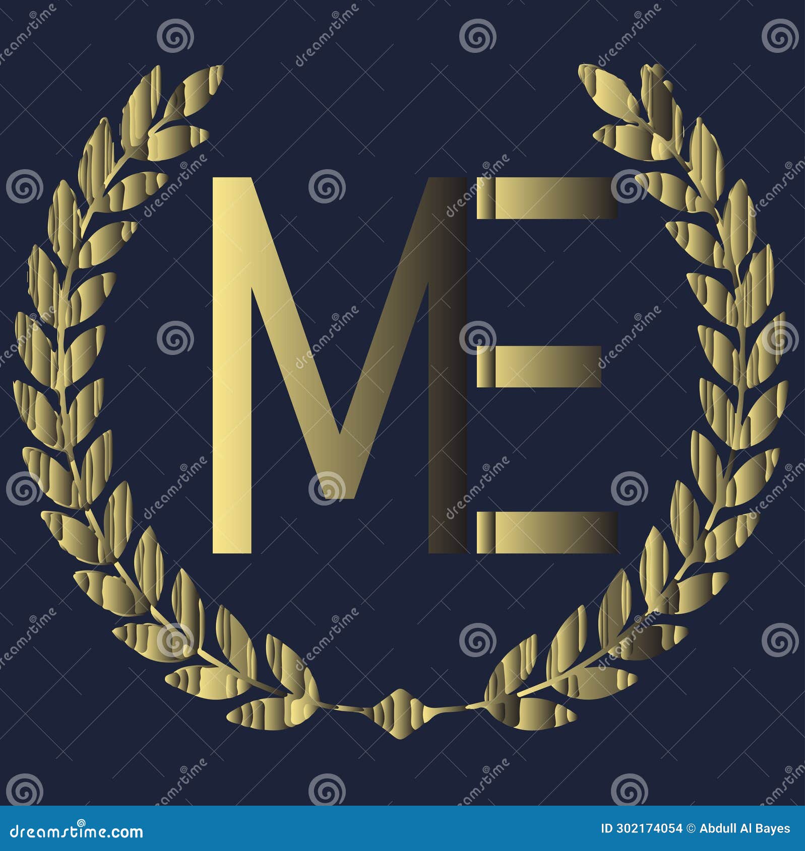 ME Letter Branding Logo Design with a Leaf.. Stock Vector ...