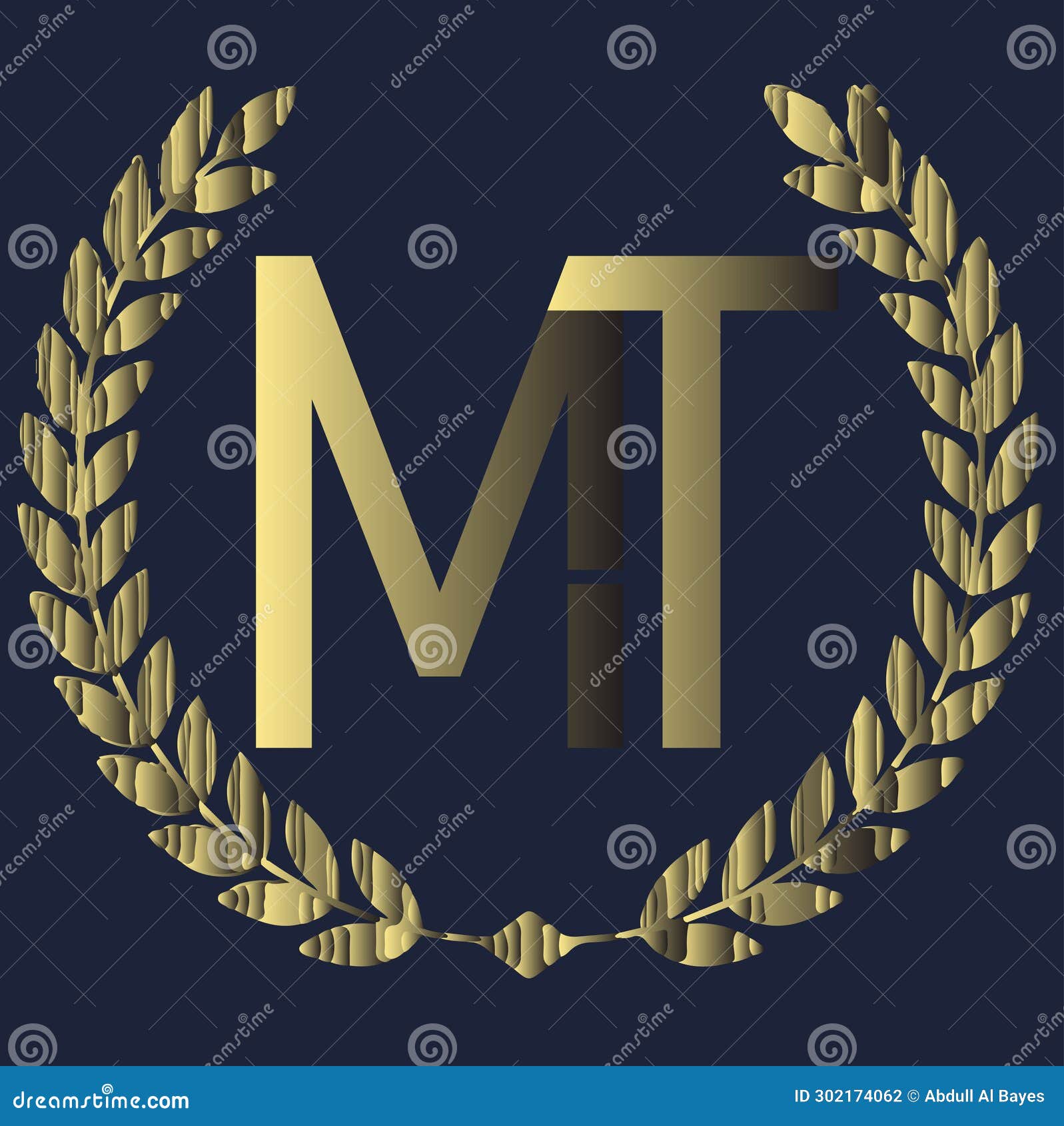 MT Letter Branding Logo Design with a Leaf?? Stock Vector ...