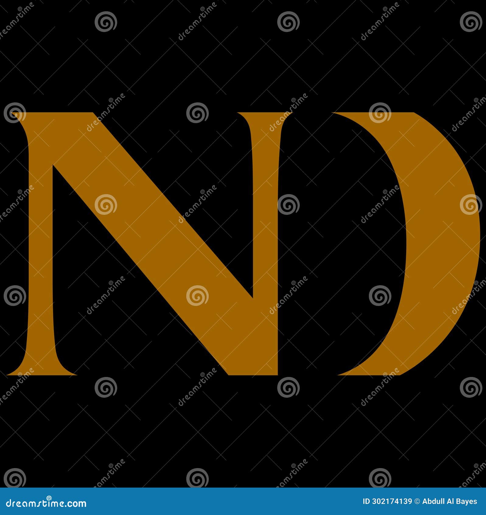 ND Letter Branding Logo Design with a Leaf.. Stock Vector ...