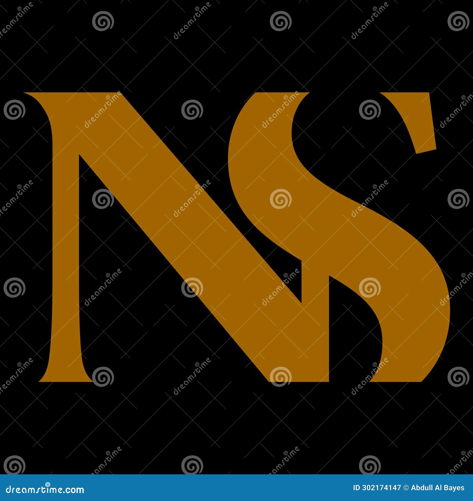 NS Letter Branding Logo Design with a LeaF Stock Vector - Illustration ...