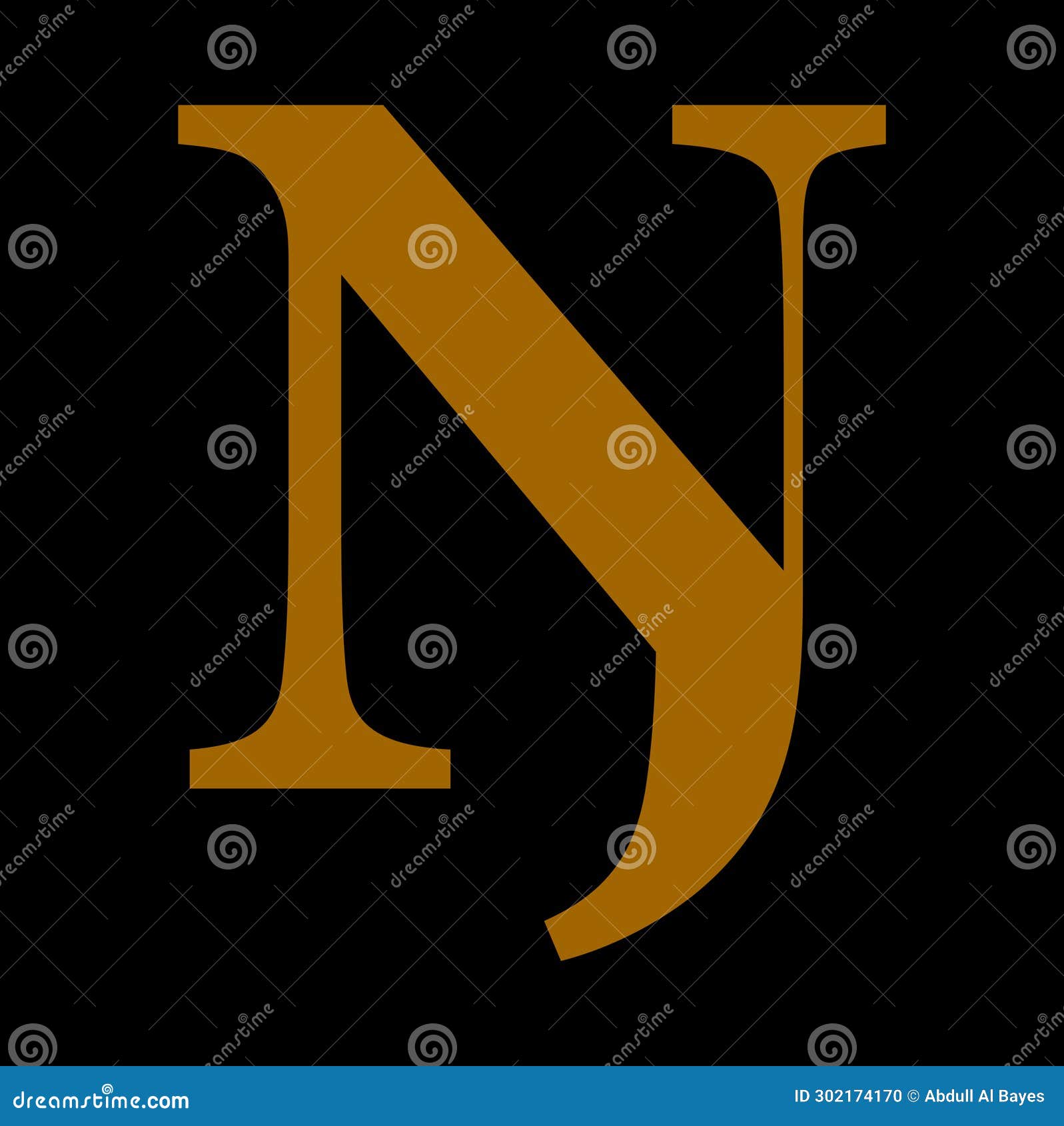NJ Letter Branding Logo Design with a Leaf.. Stock Vector ...
