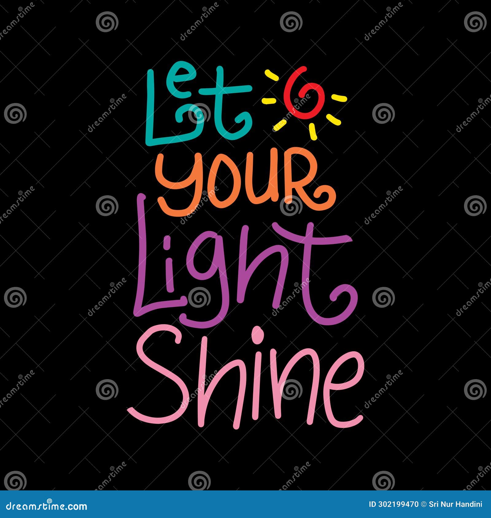 Let Your Life Shine. Inspirational Quote. Hand Drawn Lettering Stock ...