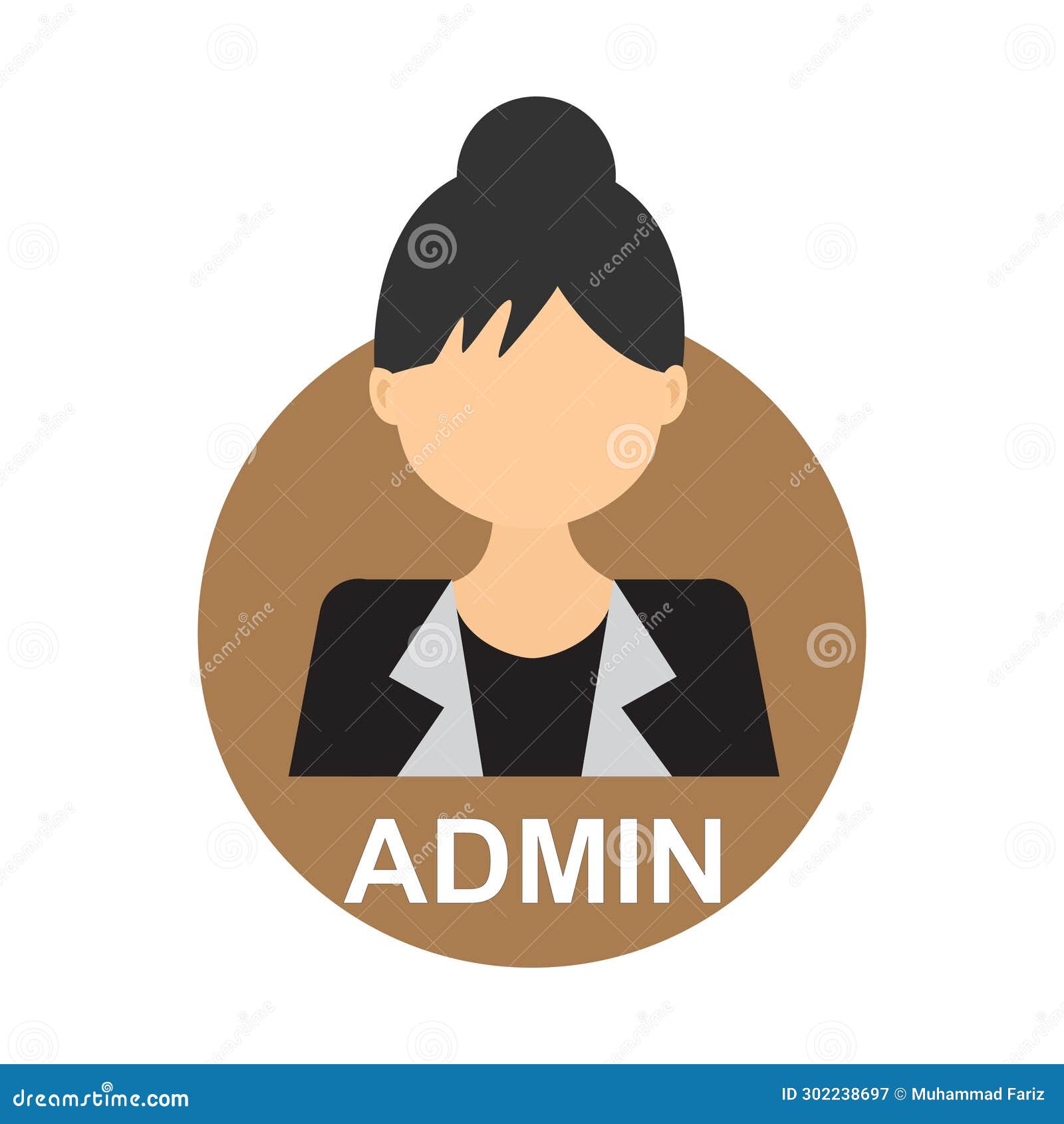 Beautiful Female Administrator Icon. Isolated White Background Stock ...