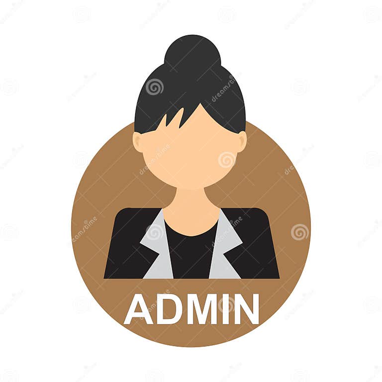 Beautiful Female Administrator Icon. Isolated White Background Stock ...