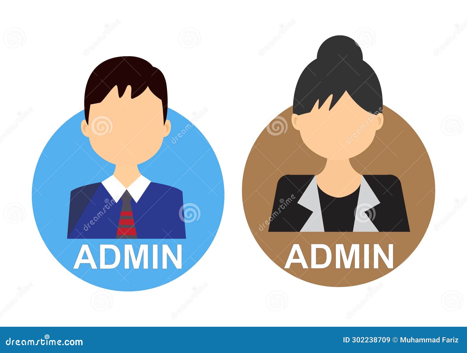 Beautiful Female Administrator Icon. Isolated White Background Stock ...
