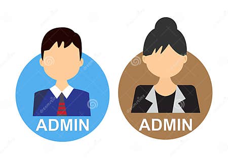 Beautiful Female Administrator Icon. Isolated White Background Stock ...