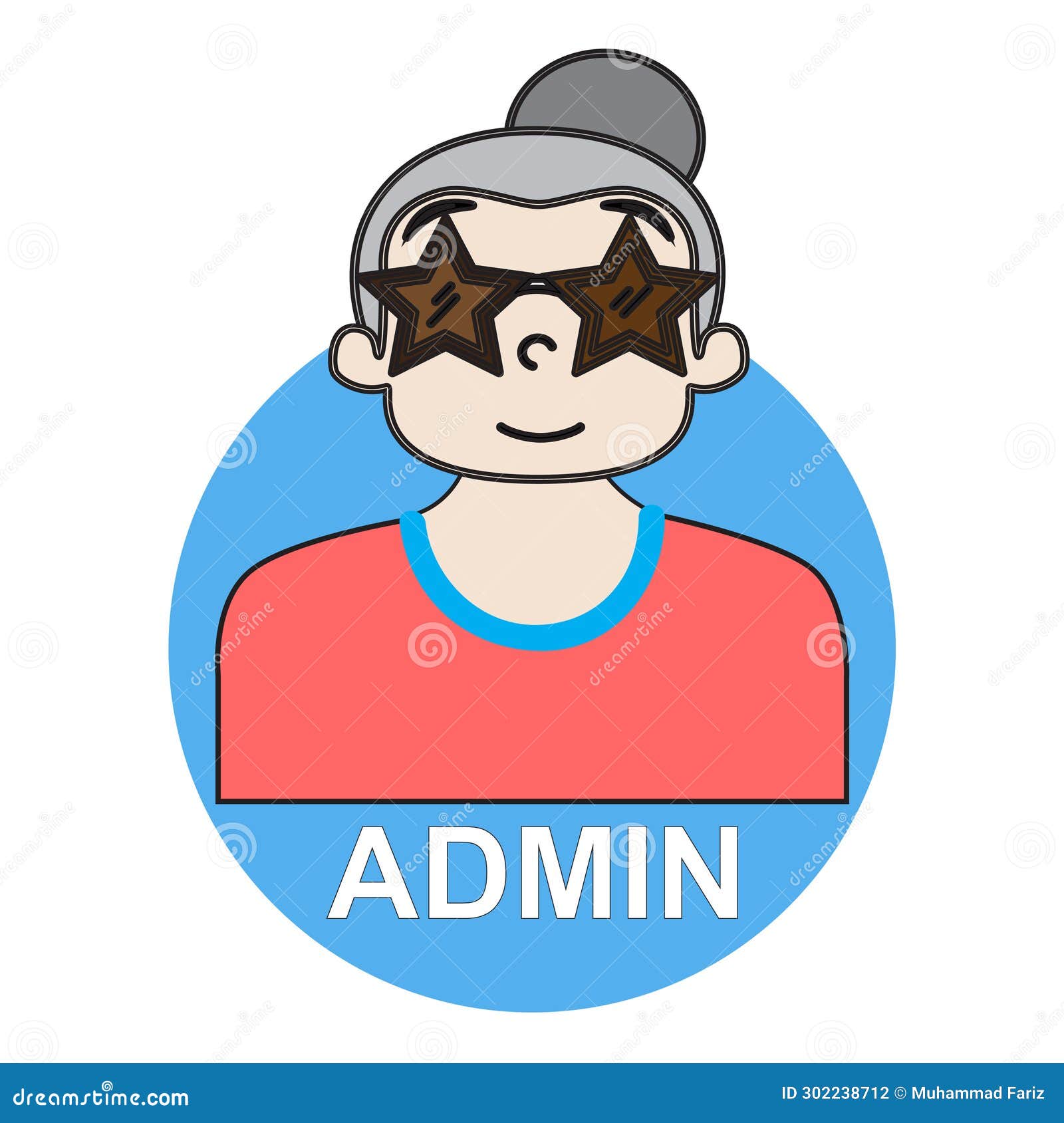 Beautiful Female Administrator Icon. Isolated White Background Stock ...