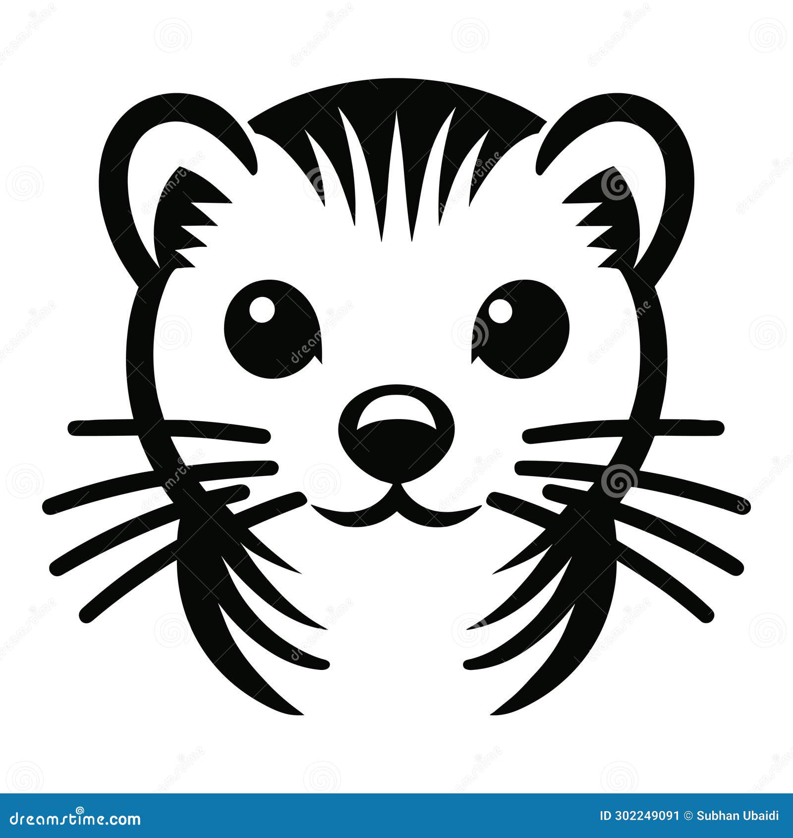 Ferret Bliss: Adorable Vector Illustration of a Cute Little Ferret Face ...