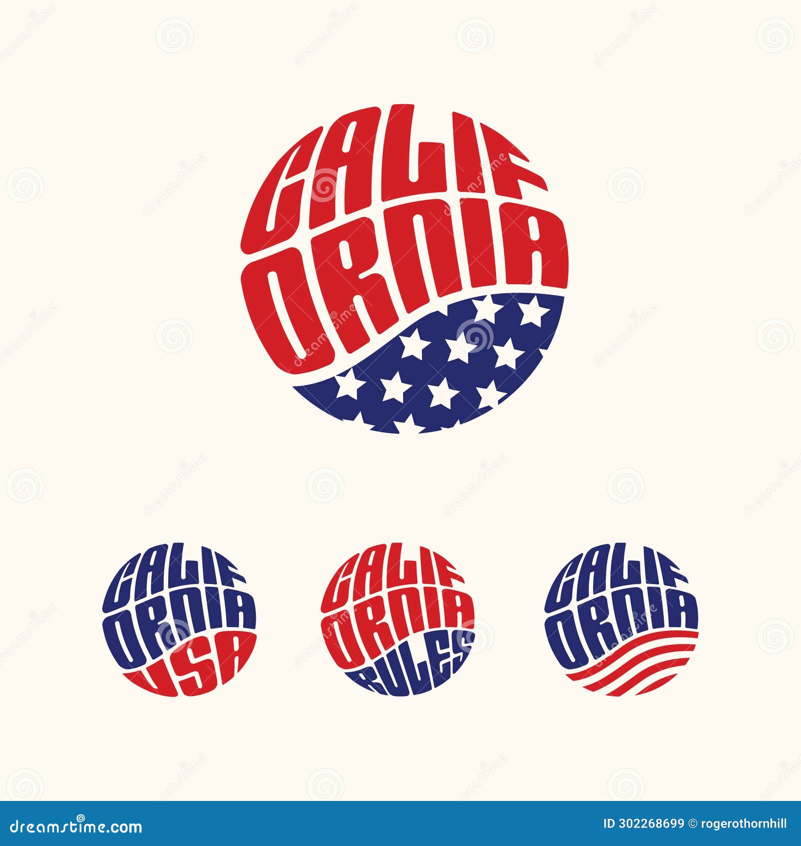 California USA Patriotic Sticker or Button Set Stock Vector ...