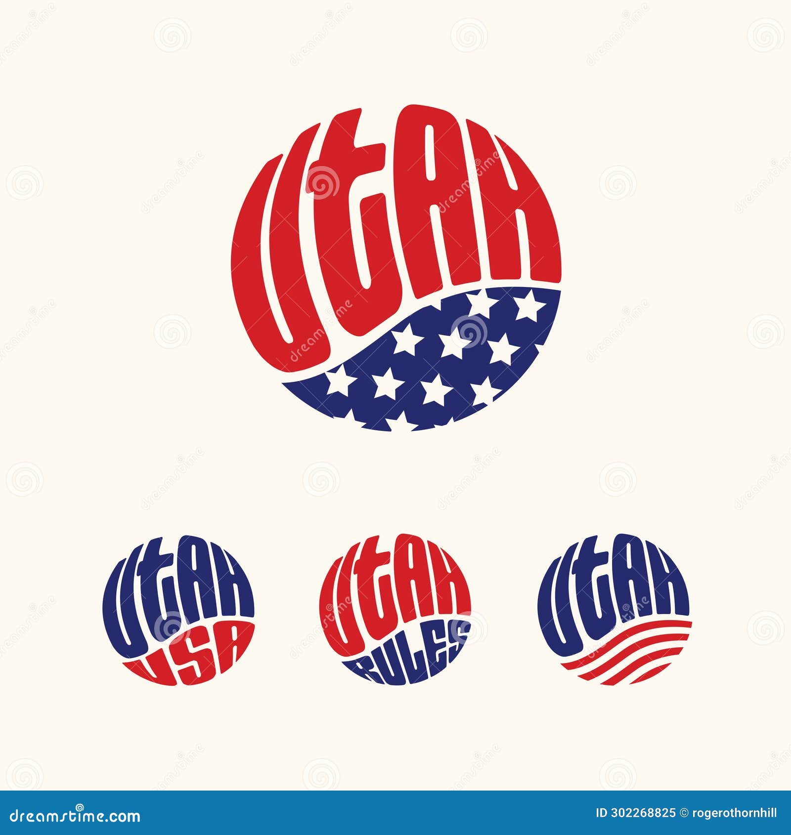 Utah USA Patriotic Sticker or Button Set Stock Vector - Illustration of ...