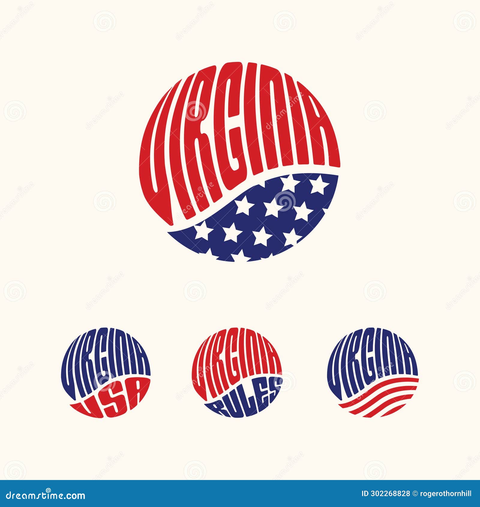 Virginia USA Patriotic Sticker or Button Set Stock Vector ...