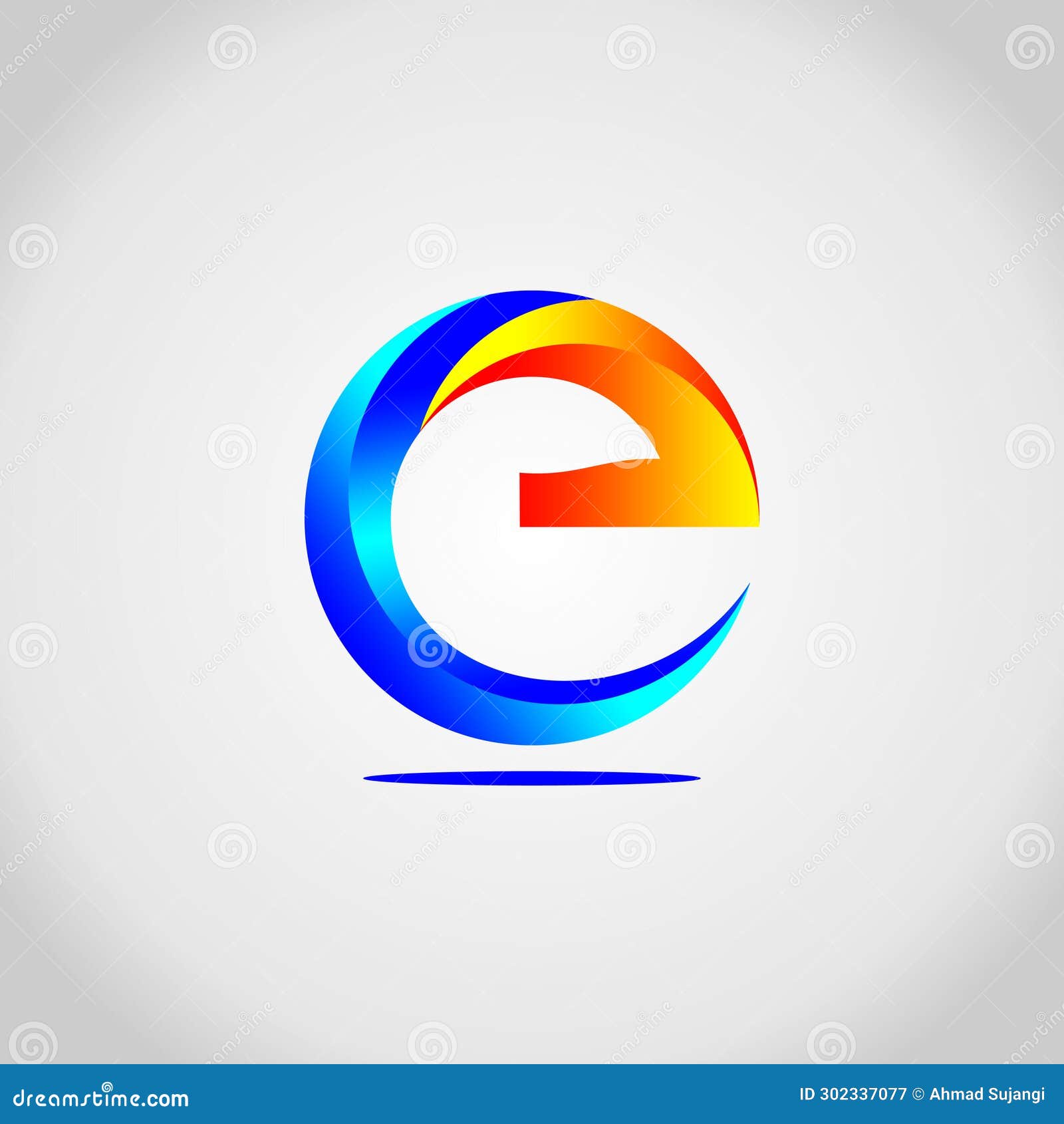 Creative Letter E Logo Design with Red and Blue Colors Stock Vector ...