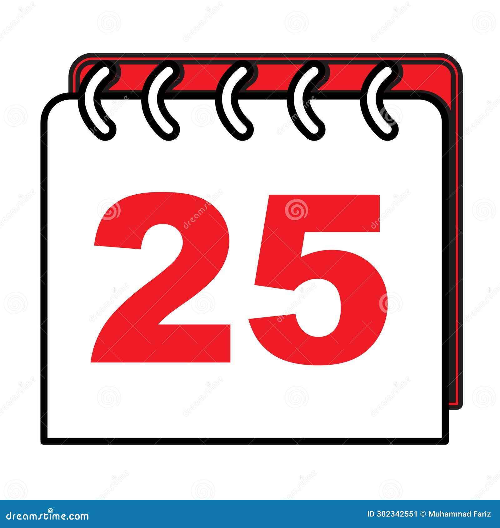 Icon for December 25th. Merry Christmas. Isolated White Background ...