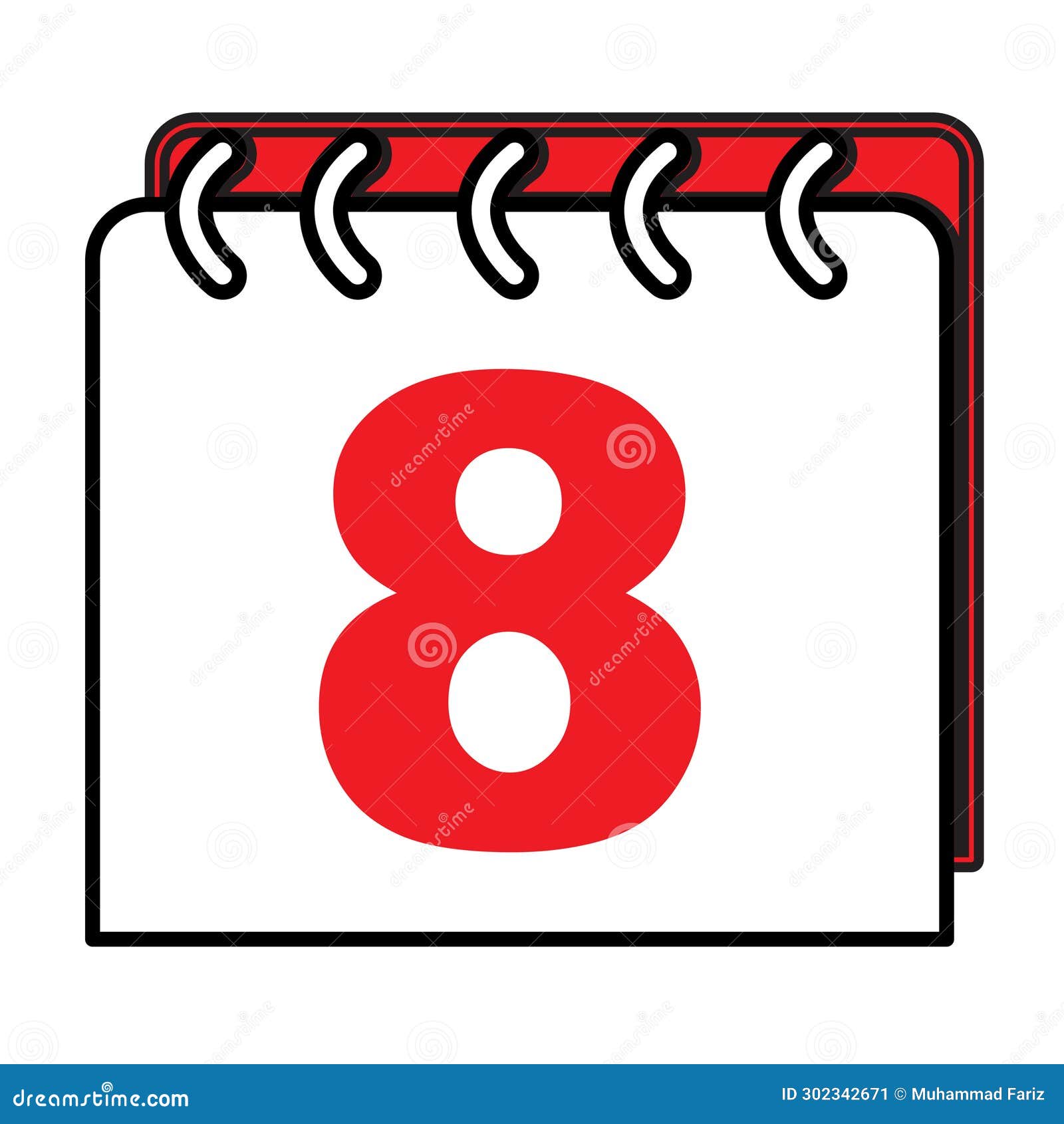 Icon for February 8th. Isolated White Background Stock Vector ...