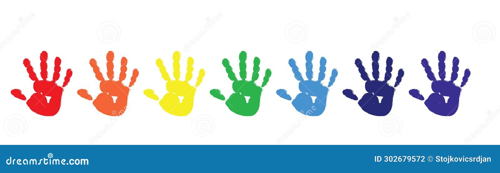 Rainbow Colored Handprints Vector Illustration | CartoonDealer.com ...