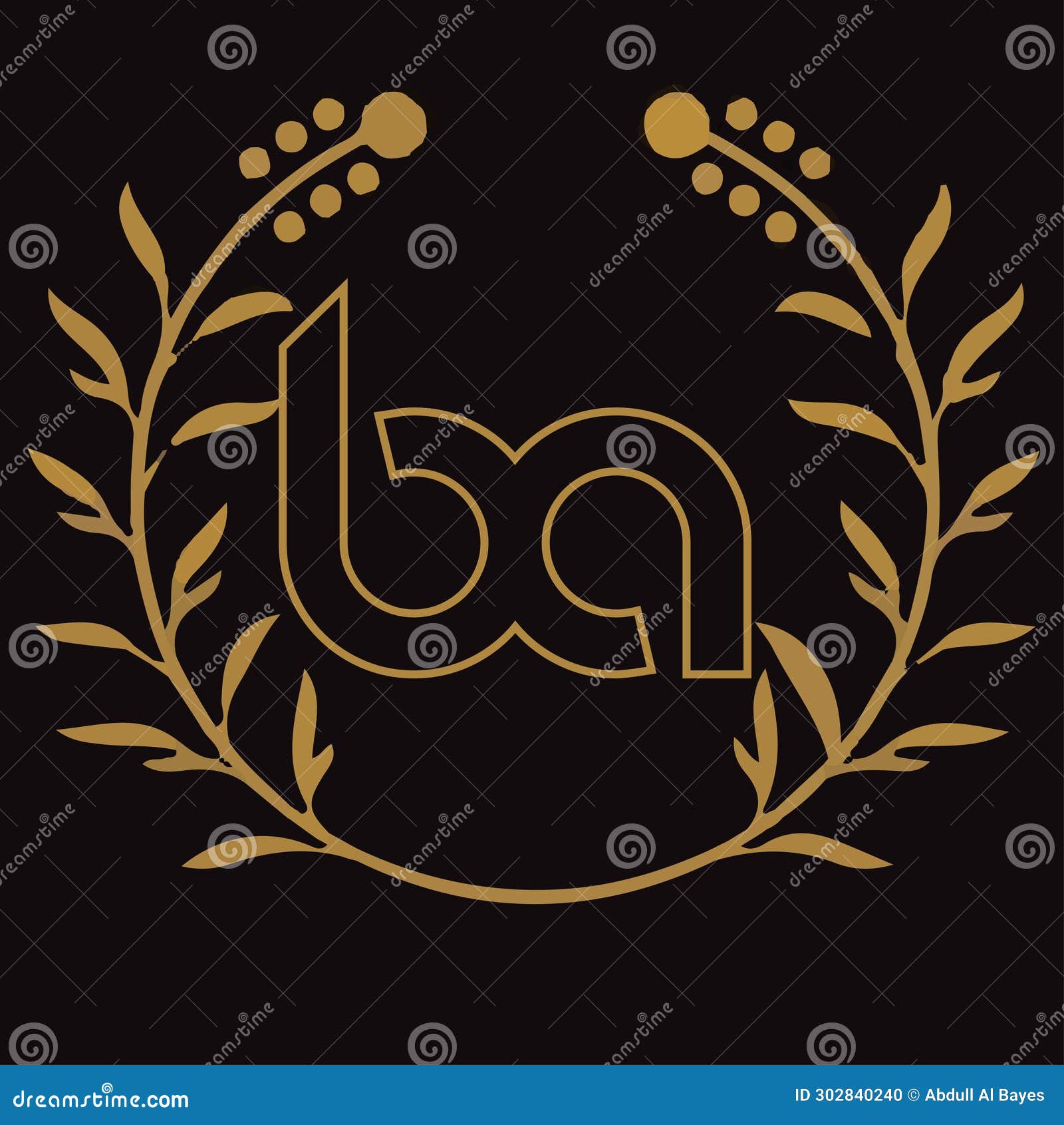 BA Letter Branding Logo Design with a Leaf.. Stock Vector ...