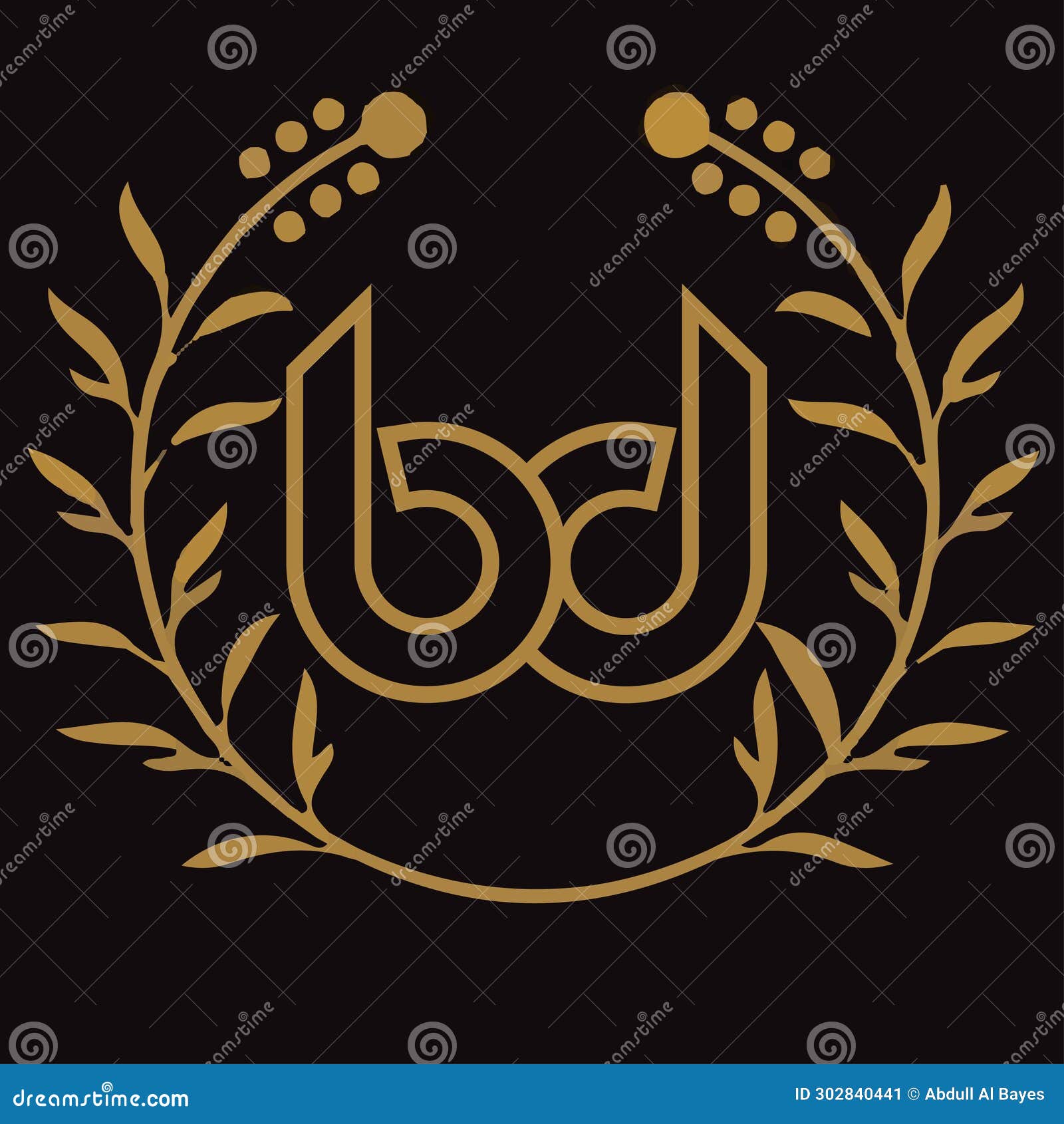 BD Letter Branding Logo Design with a Leaf.. Stock Vector ...
