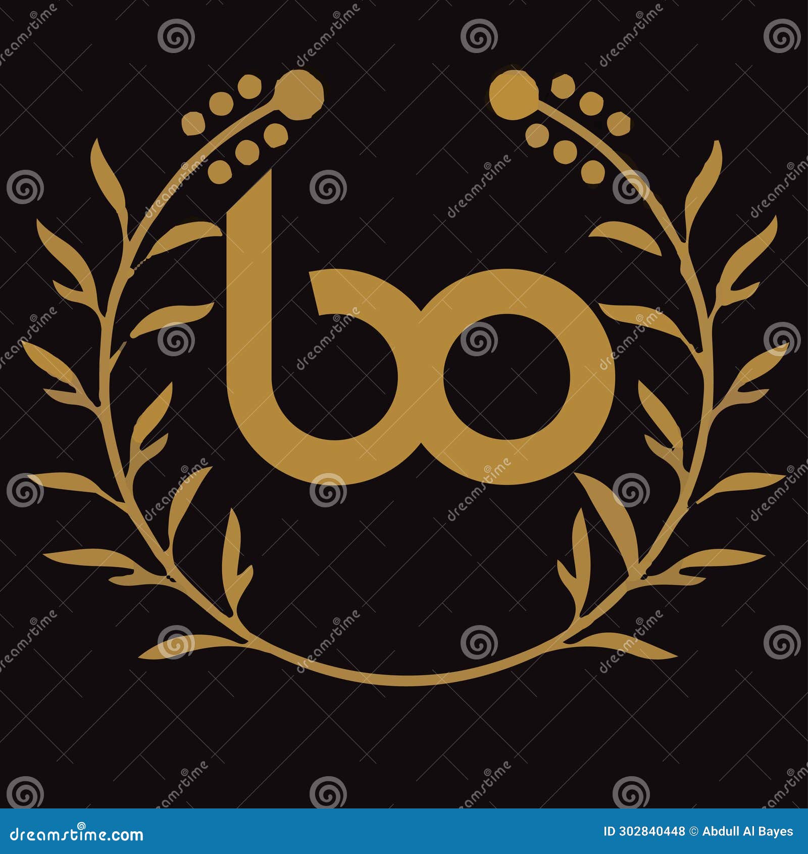 BO Letter Branding Logo Design with a Leaf.. Stock Vector ...