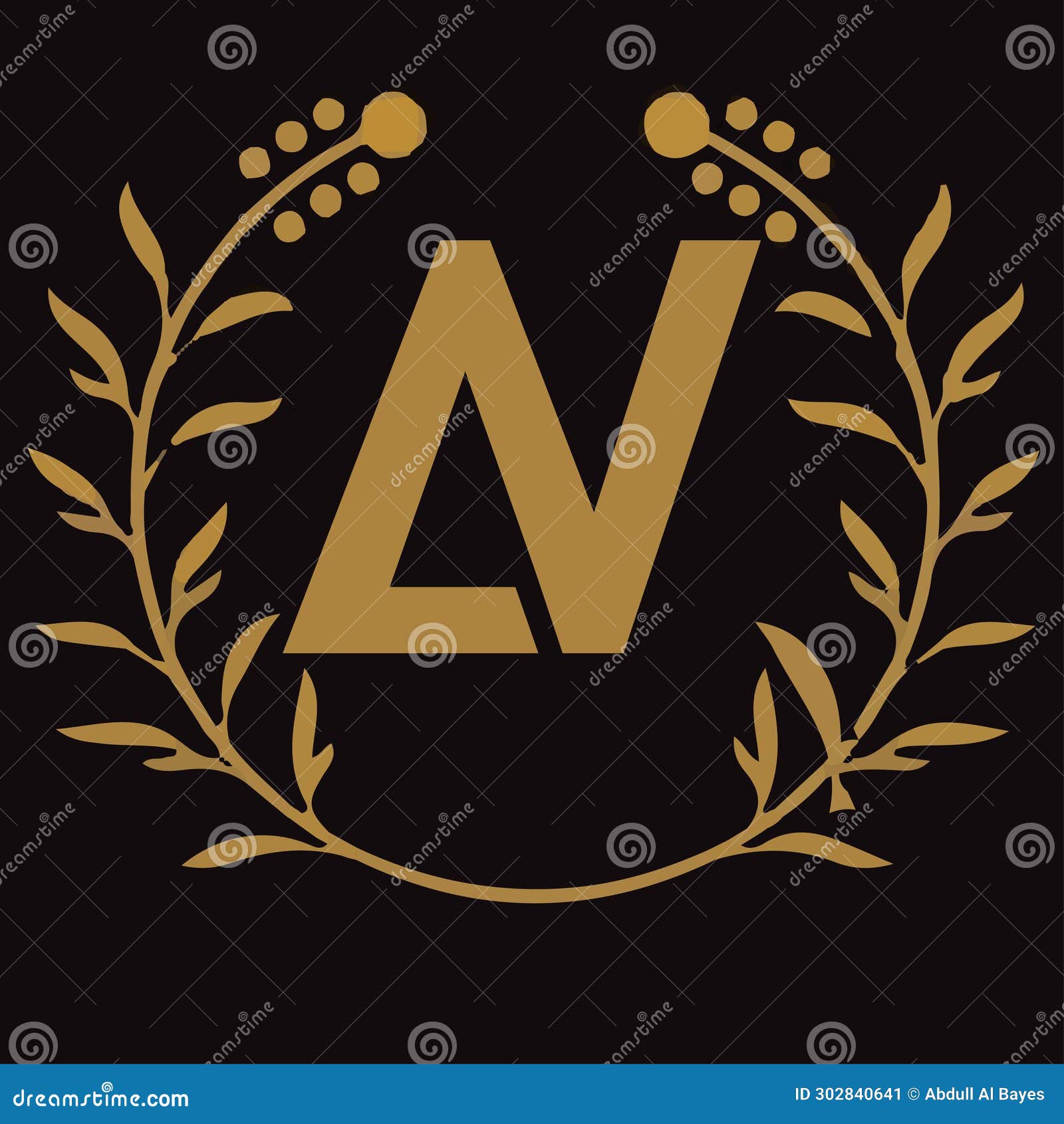 AV Letter Branding Logo Design with a Leaf.. Stock Vector ...