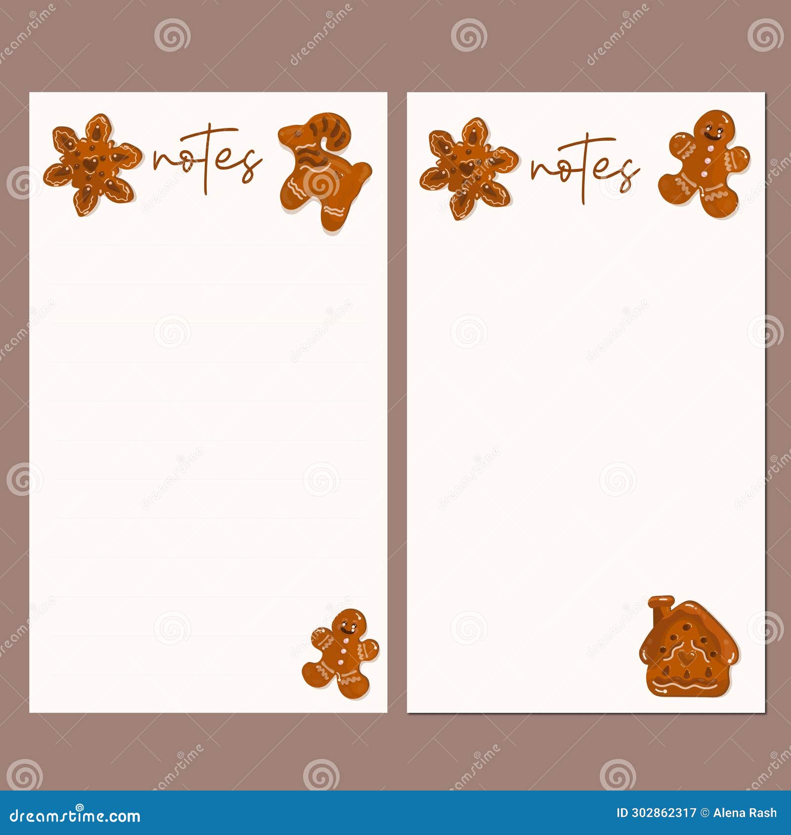 Notes Set Cookies Oven Png Jpeg Illustration Snowflakes Stock Vector ...