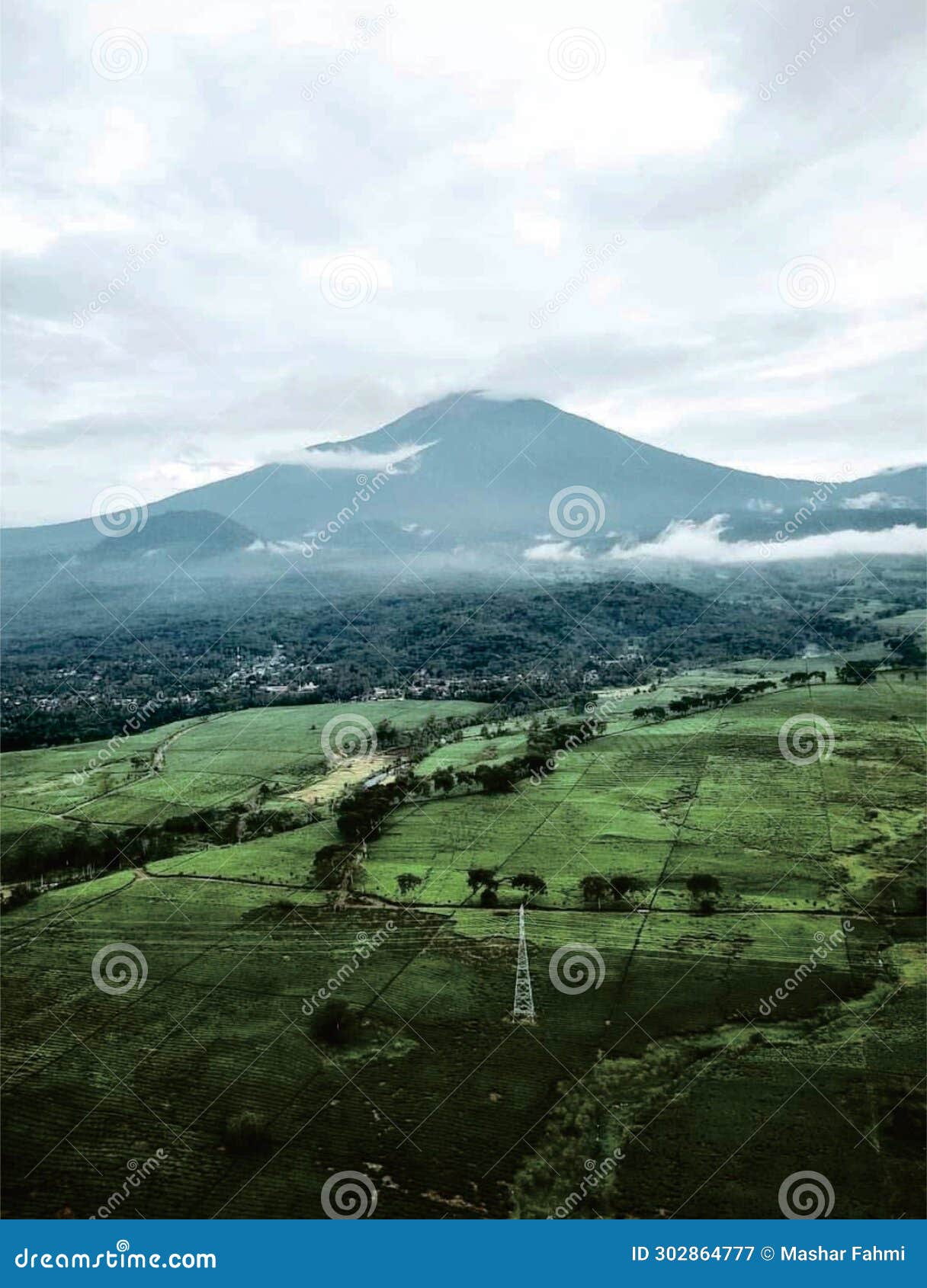 Cold Mountains and Electricity Towers Seen from the Top of the Hill ...
