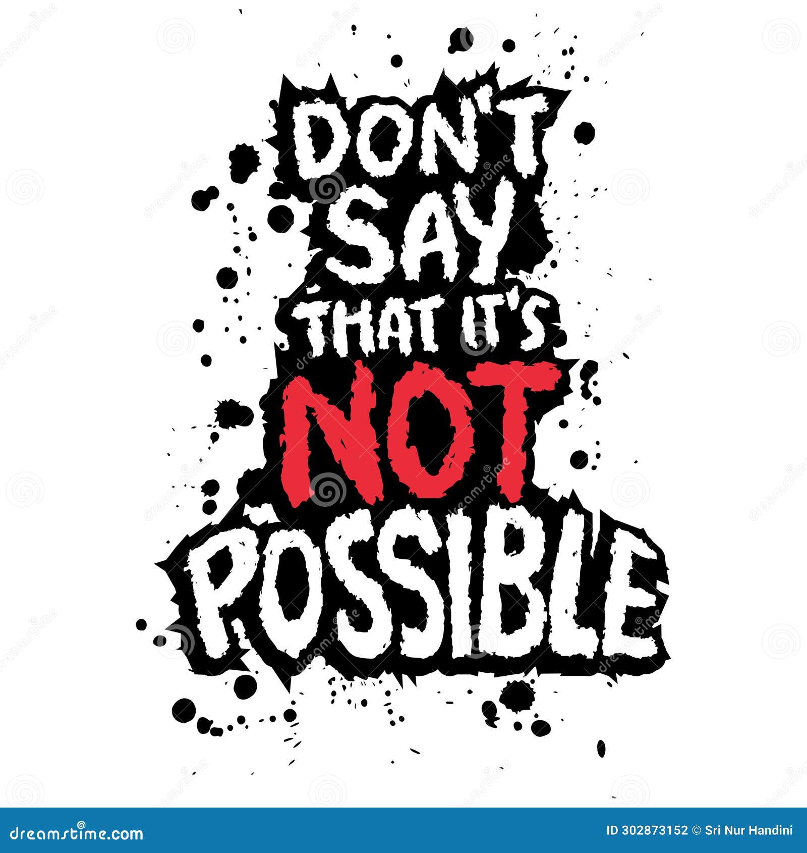 Don T Say that it S Not Possible. Inspiring Motivation Quote Stock ...