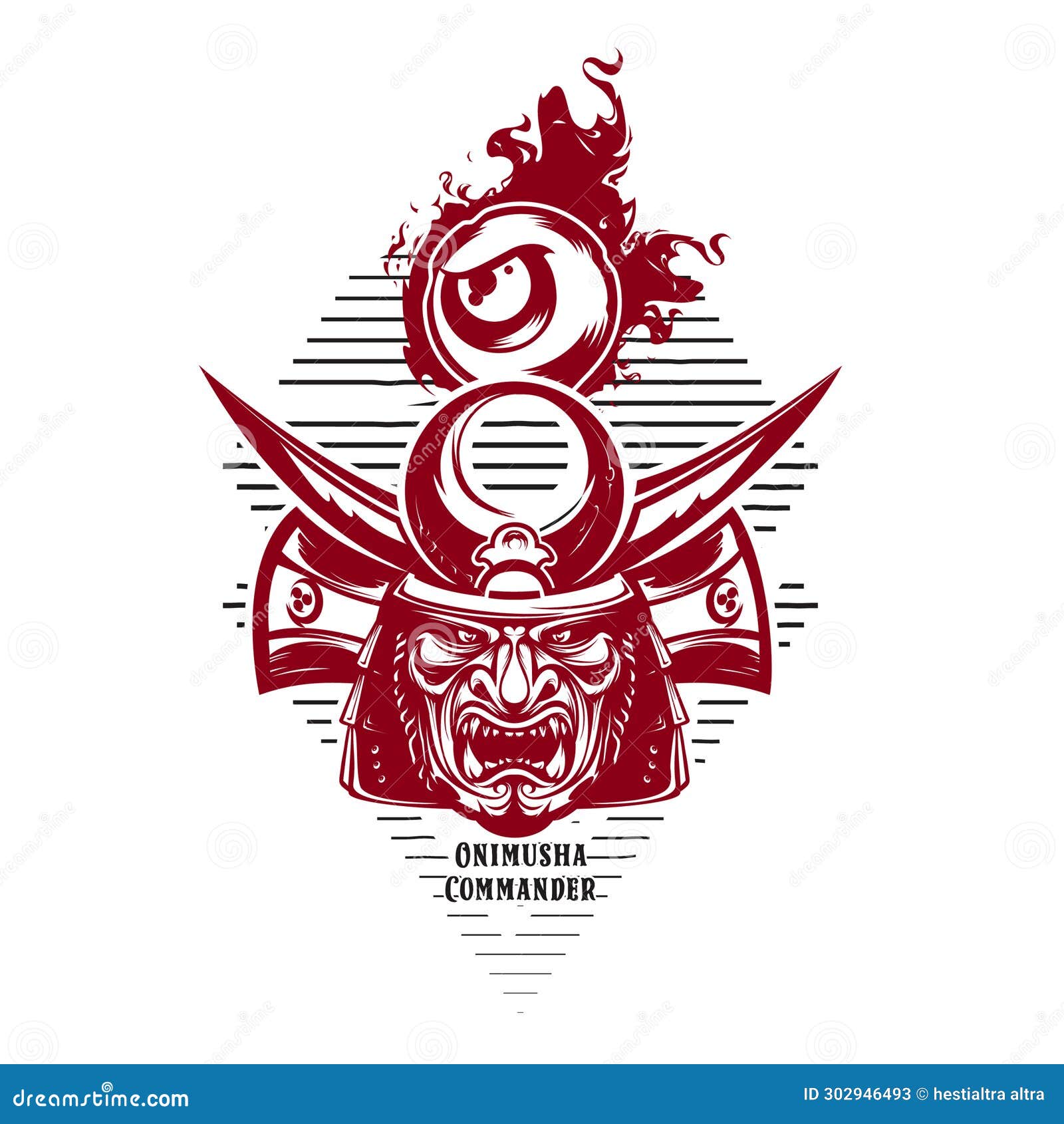 Vector Art Ilusstrator Samurai Stock Image | CartoonDealer.com #302946493