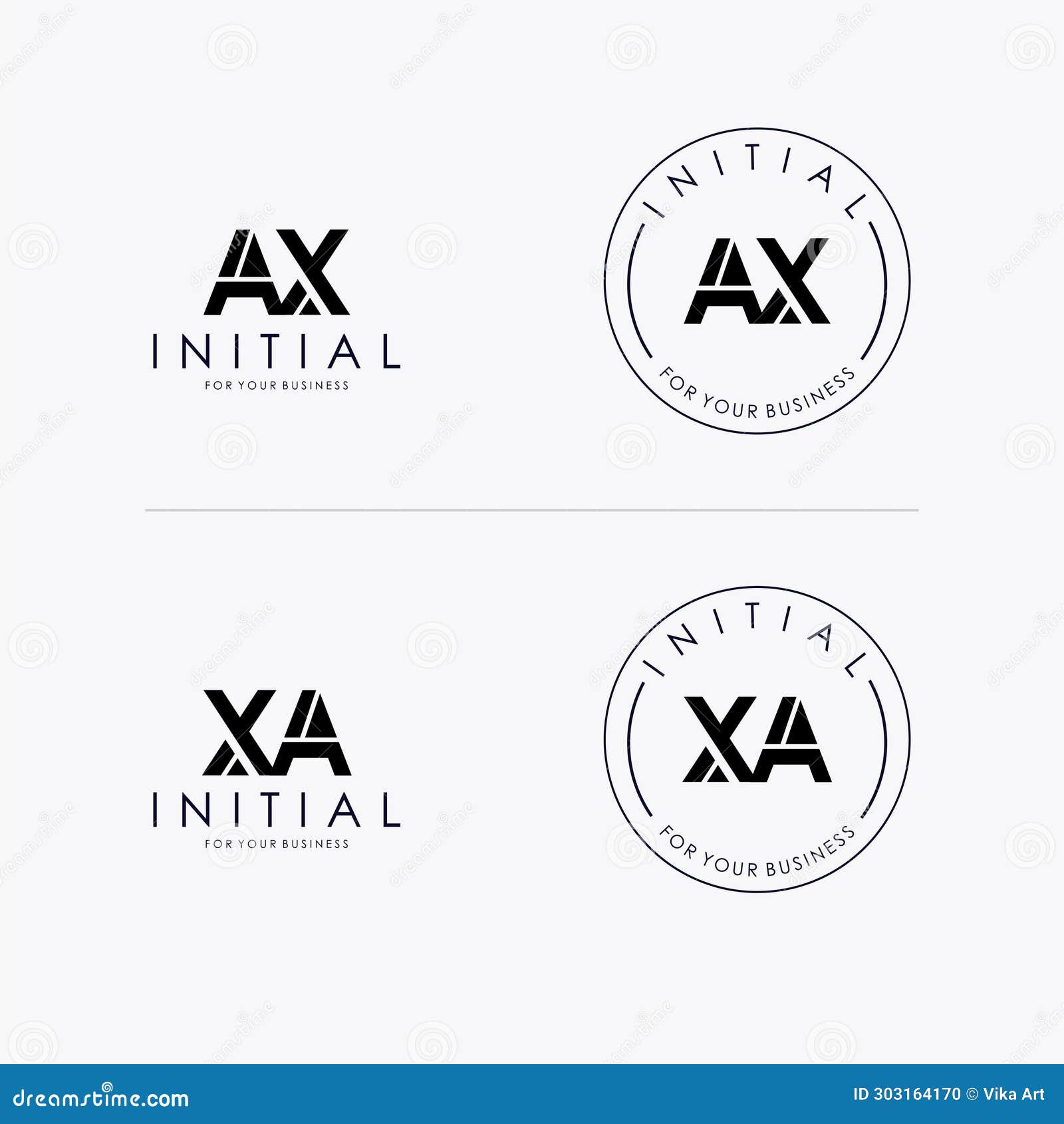 Initial Letter AX XA Logo Design Simple Isolated on White Background ...