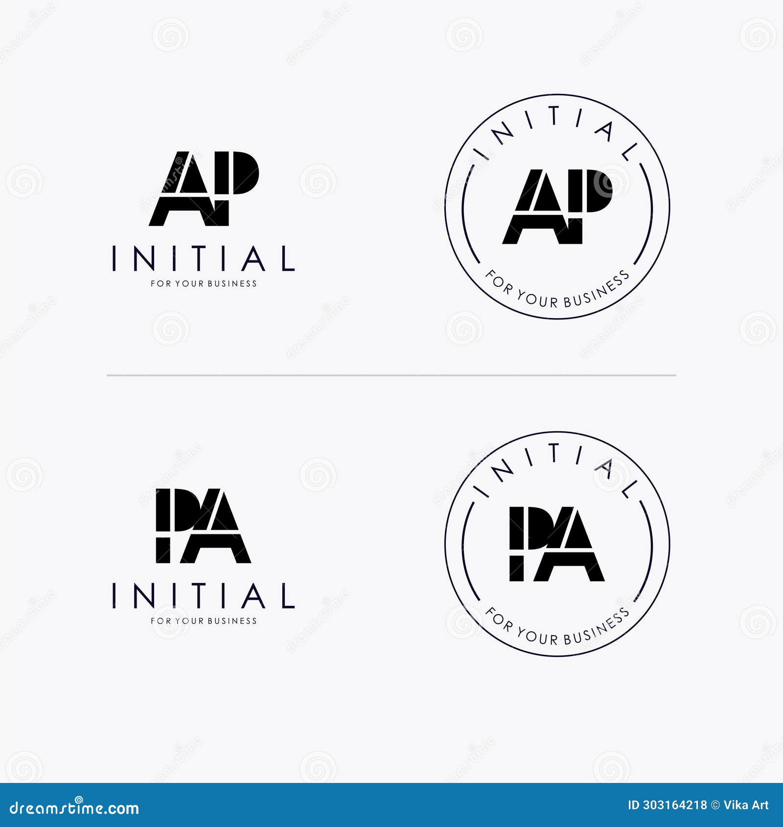 Initial Letter AP PA Logo Design Simple Isolated on White Background ...