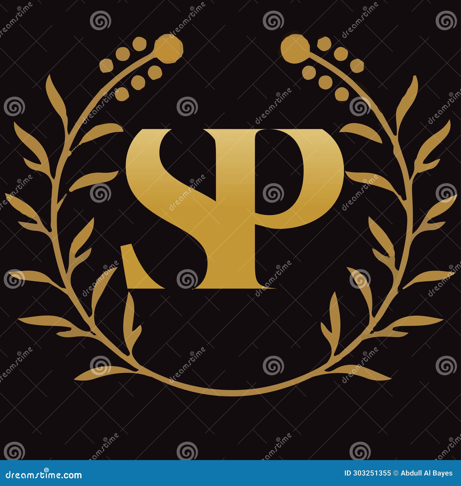 SP Letter Branding Logo Design with a Leaf Stock Vector - Illustration ...