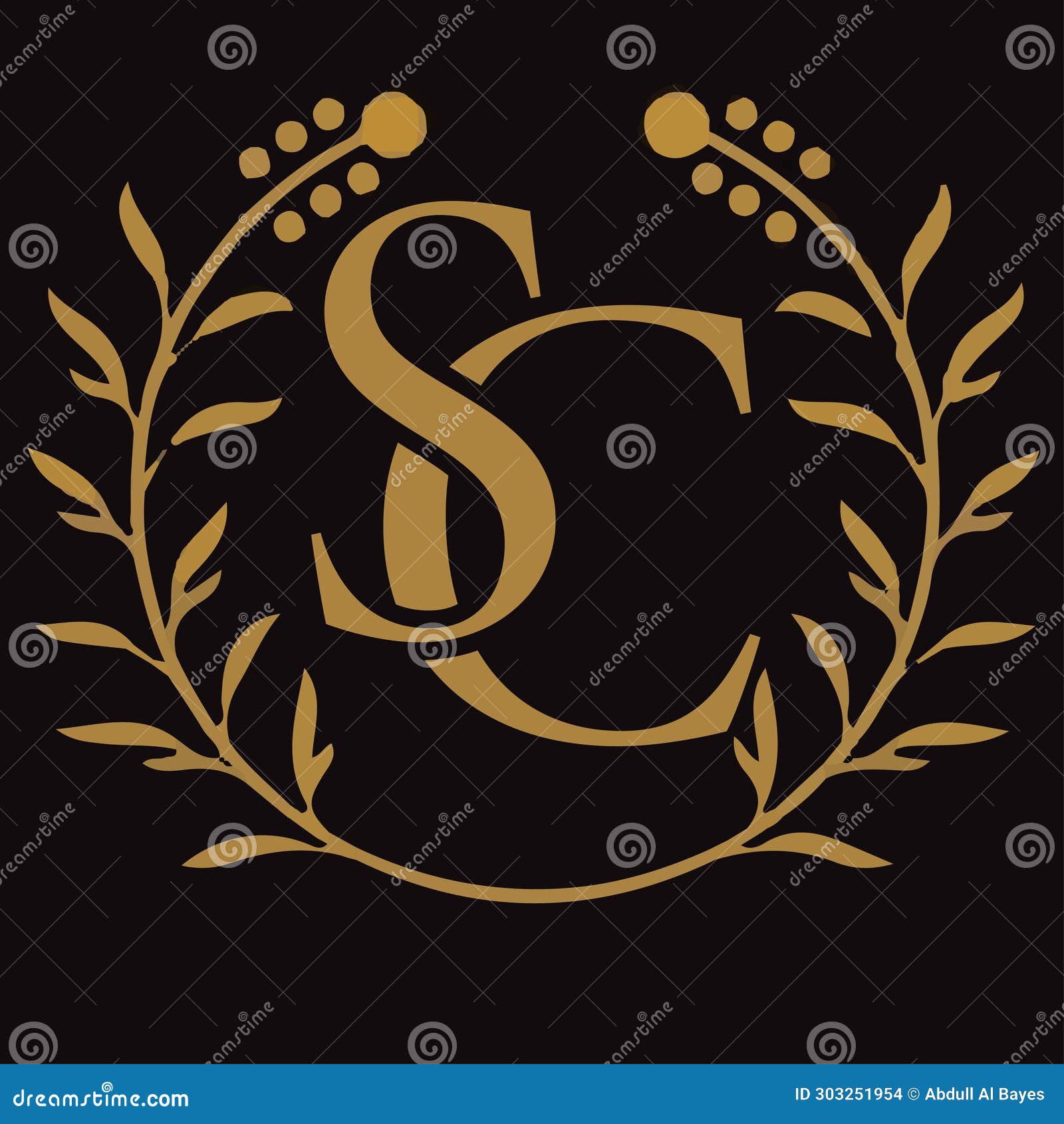 SC Letter Branding Logo Design with a Leaf.. Stock Vector ...