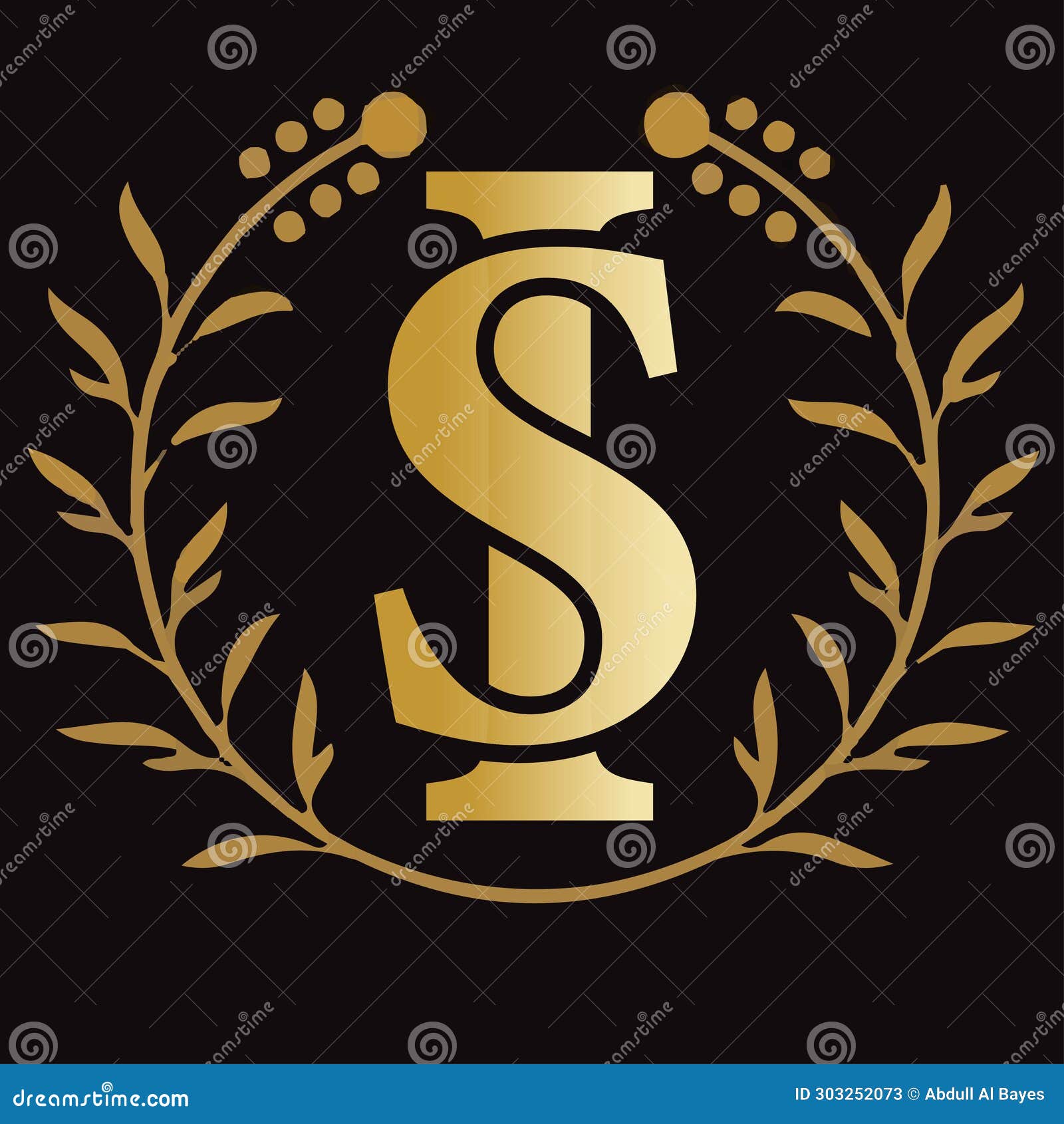 SI Letter Branding Logo Design with a Leaf.. Stock Vector ...