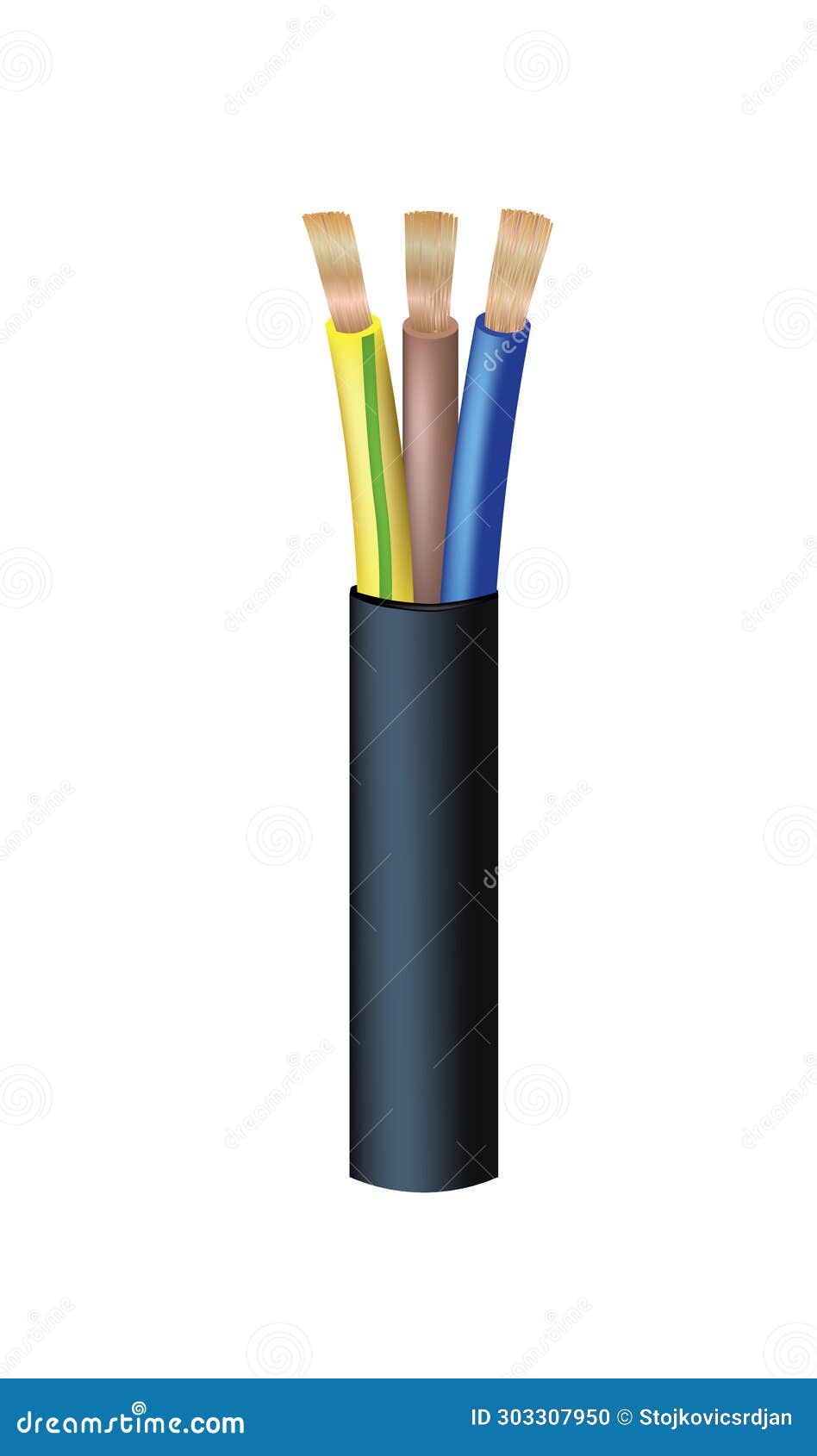 Electric power cable stock vector. Illustration of connect - 303307950