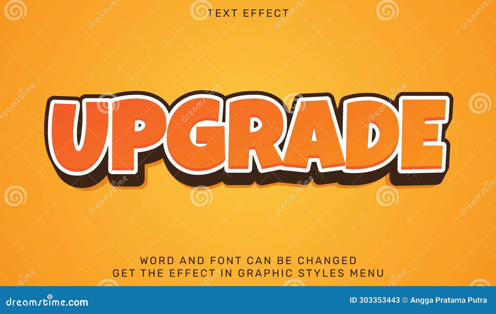 Upgrade Text Effect Template in 3d Design Stock Vector - Illustration ...