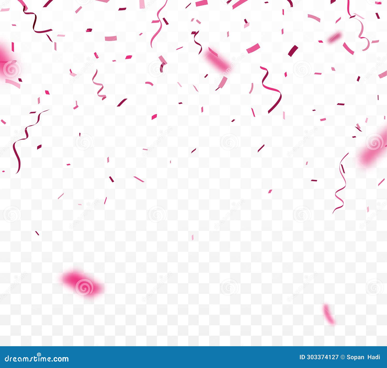 Pink Confetti, Celebrations Banner, Isolated on Transparent Background ...