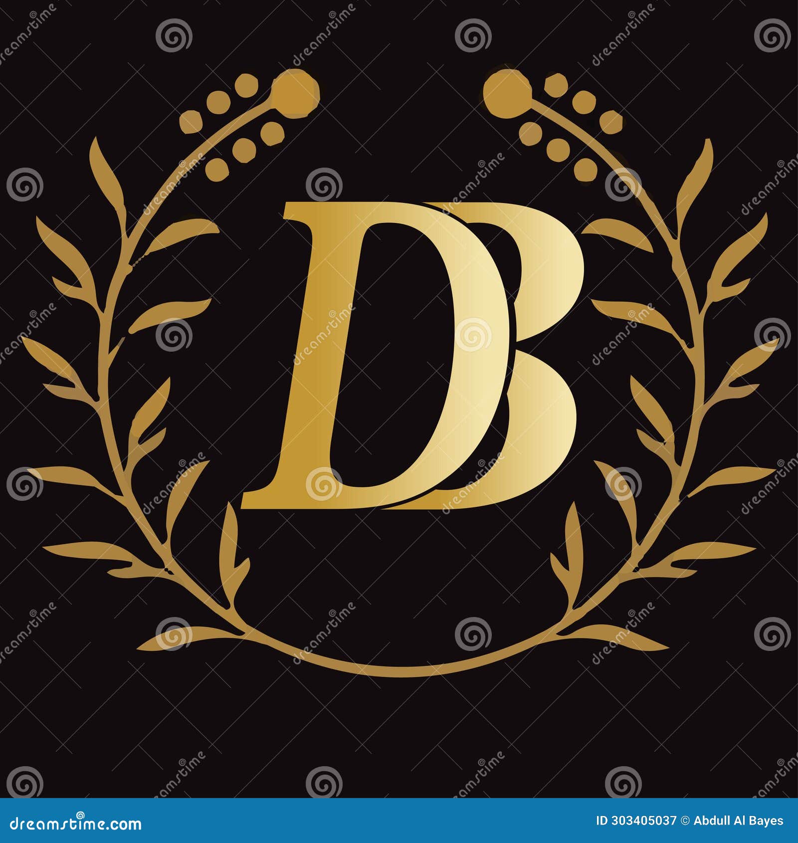 DB Letter Branding Logo Design with a Leaf.. Stock Vector ...
