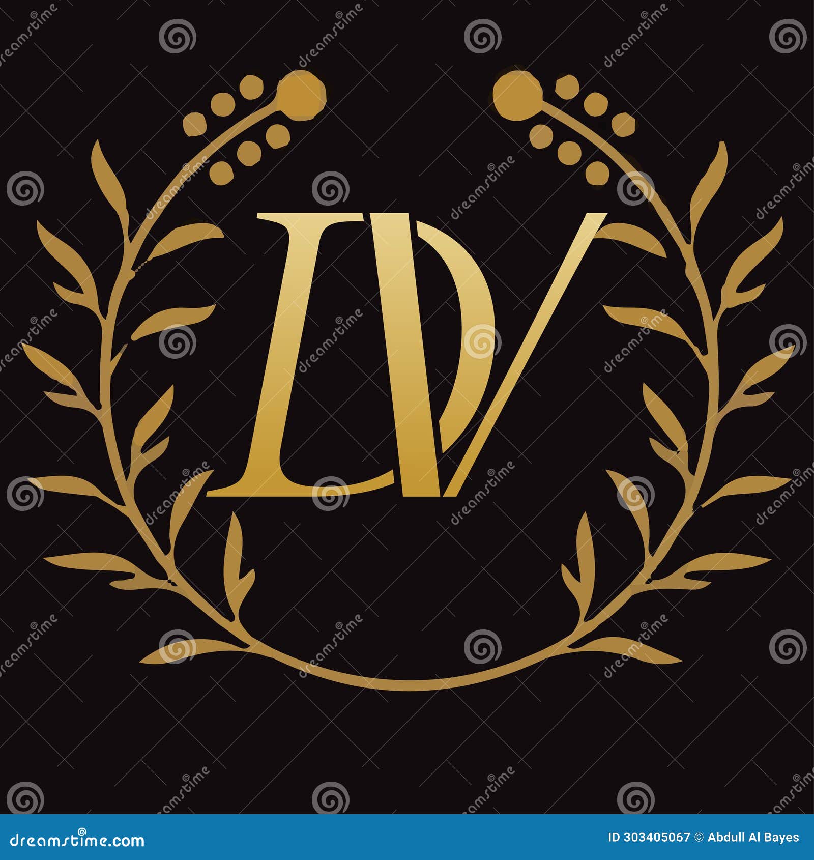 DV Letter Branding Logo Design with a Leaf Stock Vector - Illustration ...