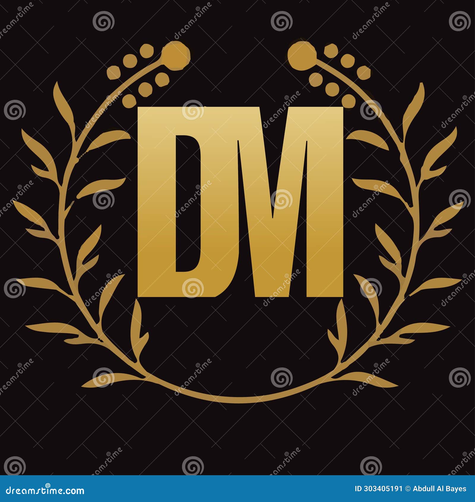 DM Letter Branding Logo Design with a Leaf.. Stock Vector ...