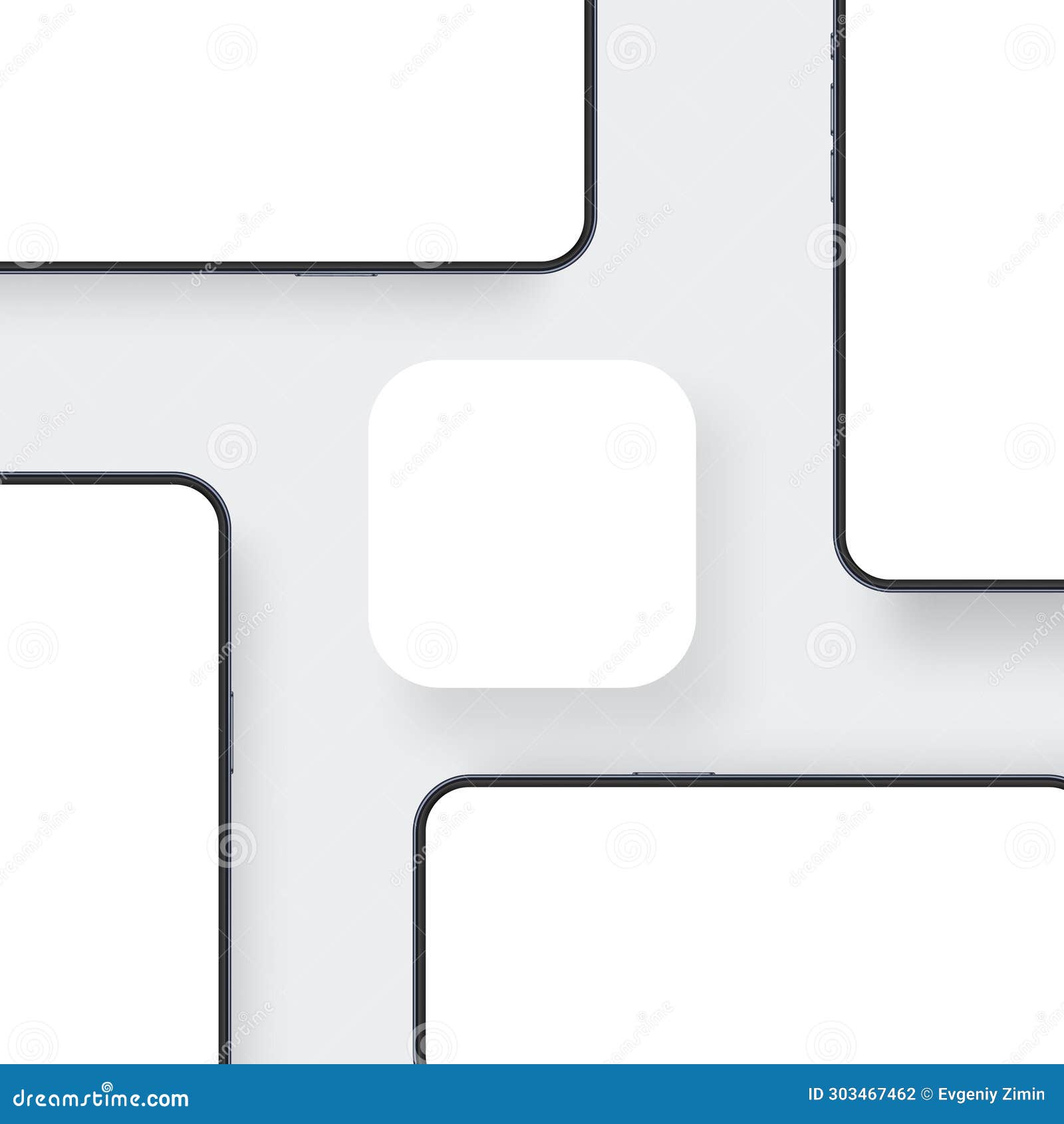 Phone Screens with Blank App Icon for Application Designs Showcase ...