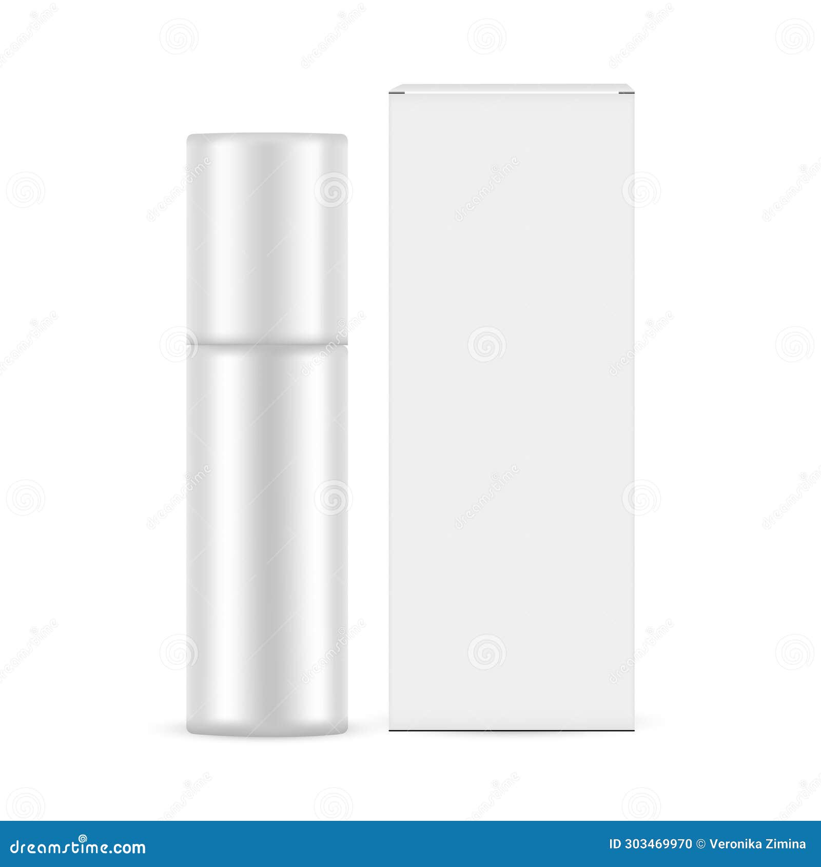 Blank Plastic Cosmetic Bottle, Packaging Box Front View Stock Vector ...