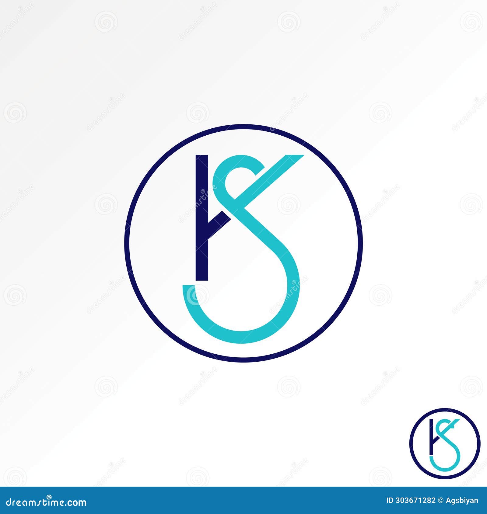 Unique Initial Letter KS or SK Font Circle Connected Related To ...