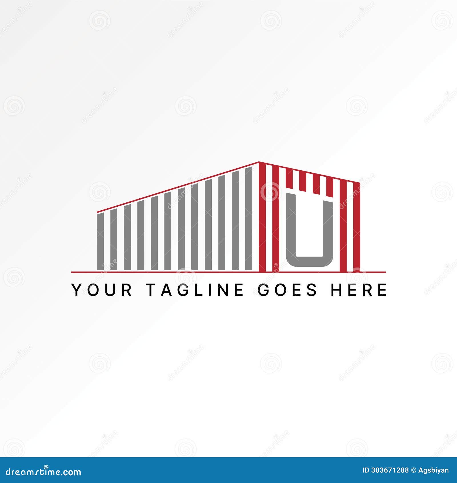 Unique 3D Line Initial U Line Warehouse Building. Related To Indutries ...