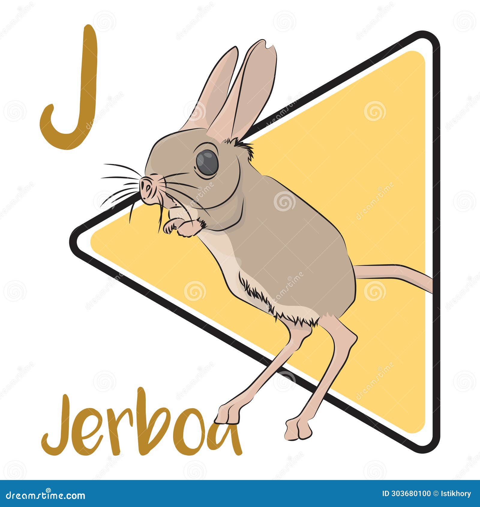 Little Jerboa Jumping on the Desert Alone Stock Illustration - Illustration of drawing, graphic ...