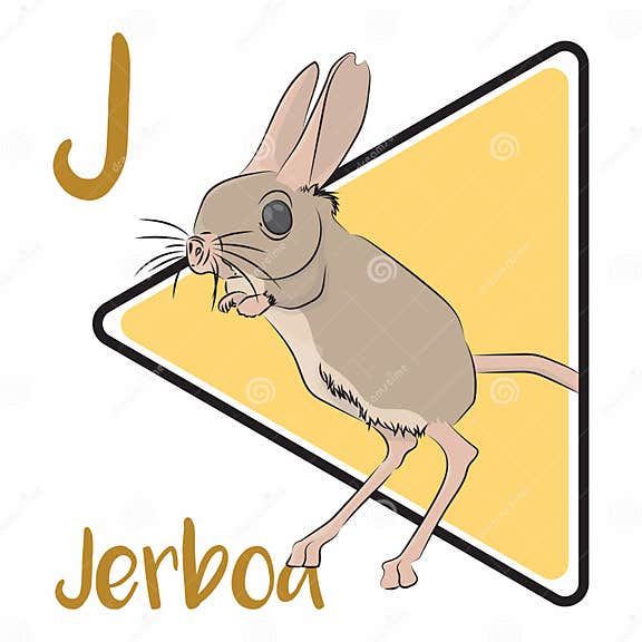 Little Jerboa Jumping on the Desert Alone Stock Illustration - Illustration of drawing, graphic ...