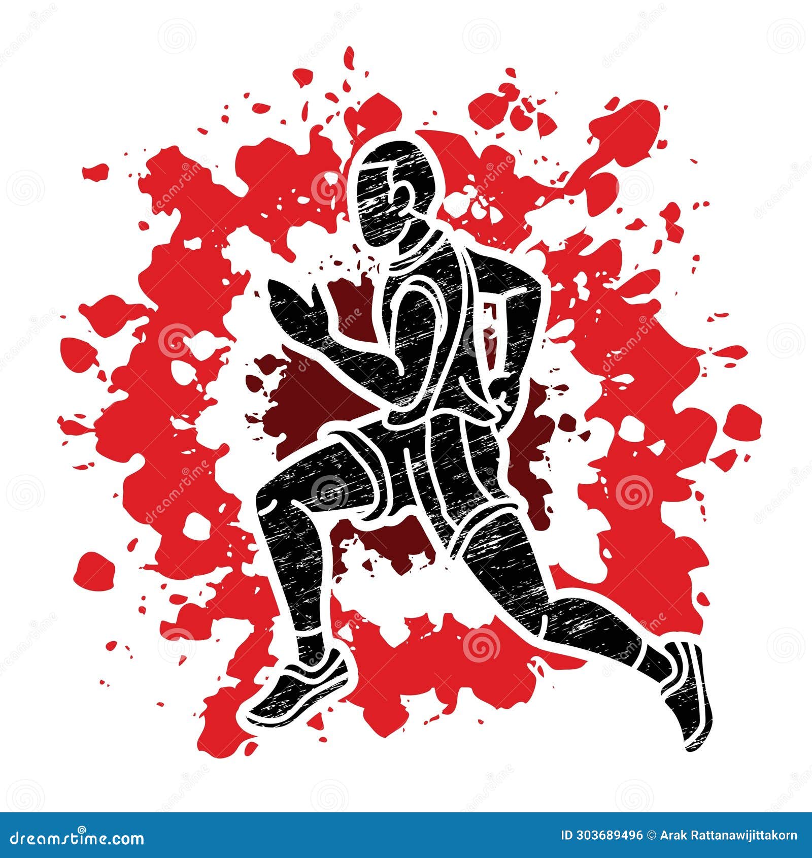 A Man Running Action Marathon Runner Start Running Movement Cartoon ...