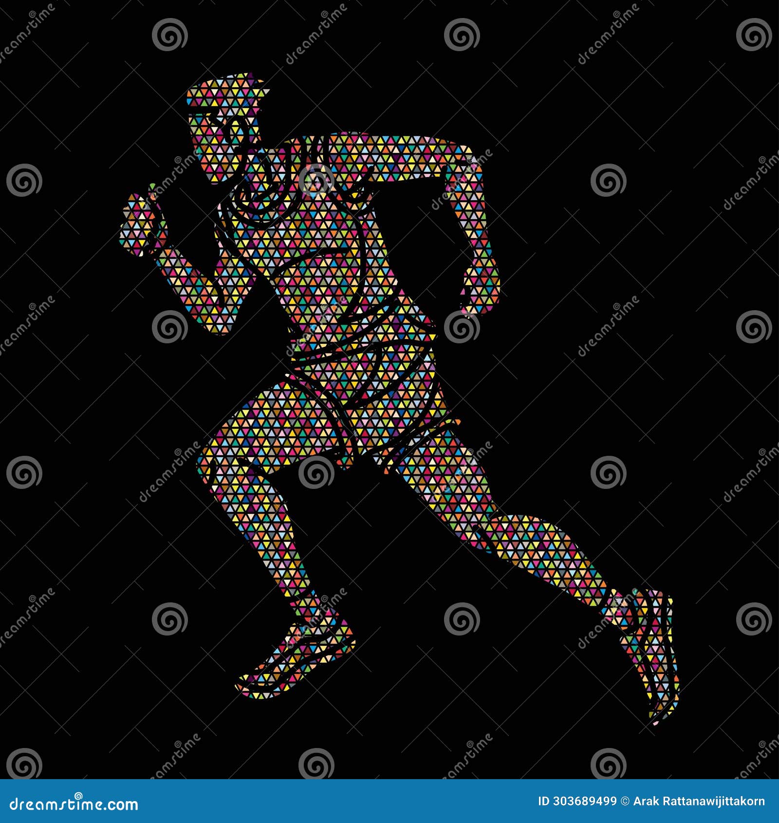 A Man Running Action Marathon Runner Start Running Movement Cartoon ...