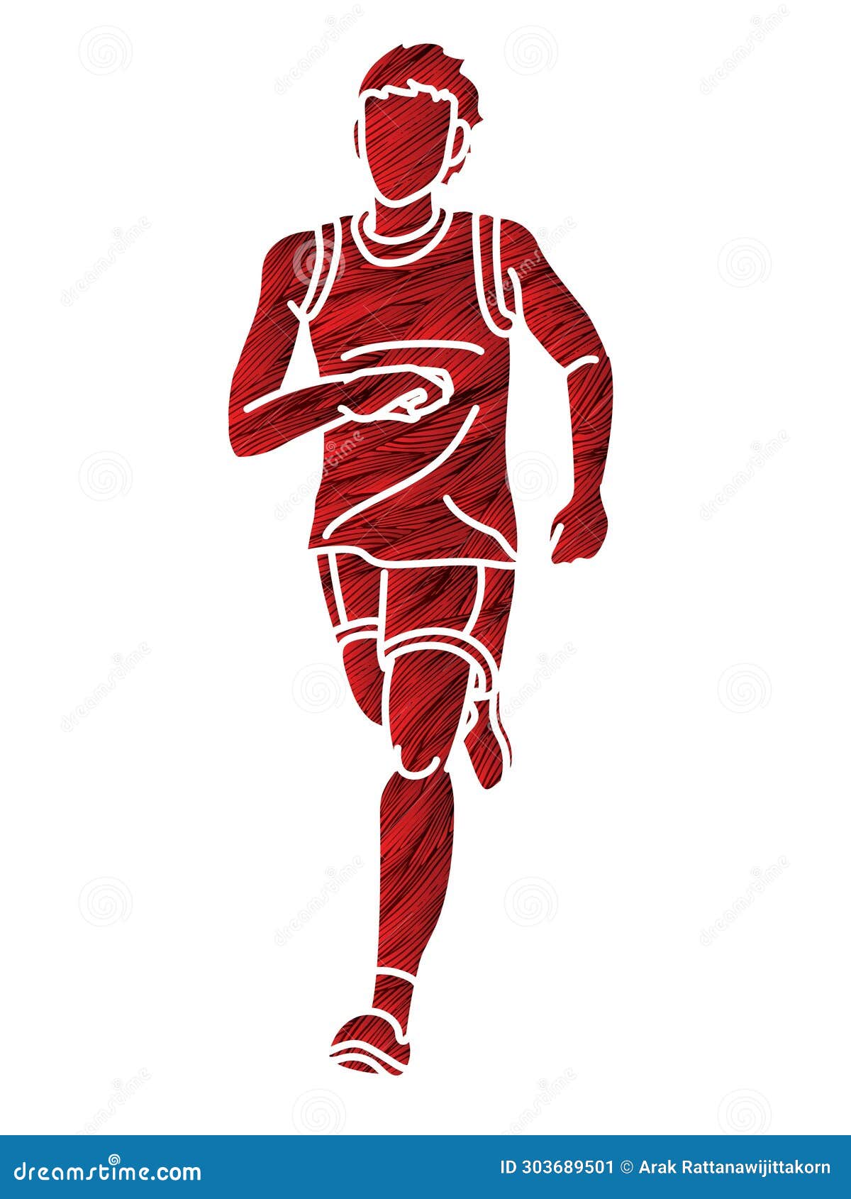 A Man Running Action Marathon Runner Start Running Movement Cartoon ...